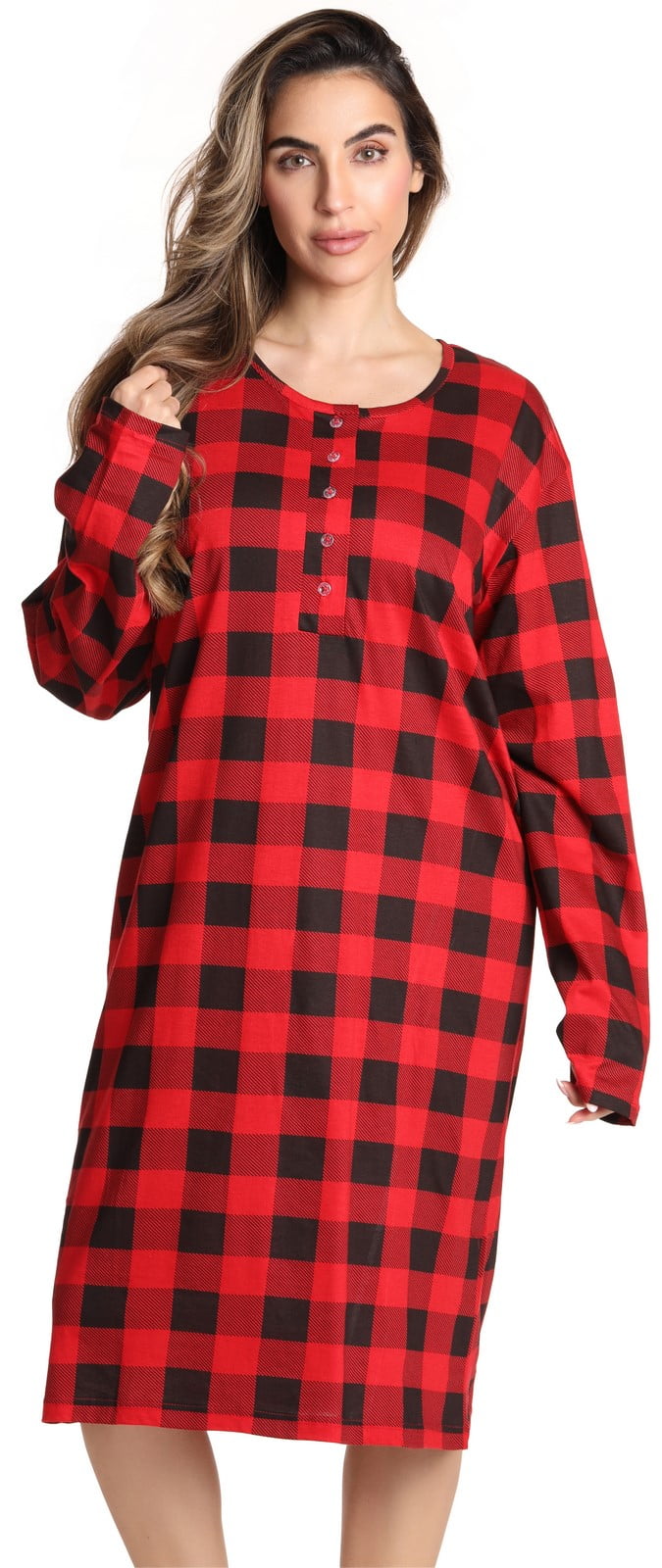 Just Love Women's Plus Size Long Sleeve Nightgown: Comfortable ...