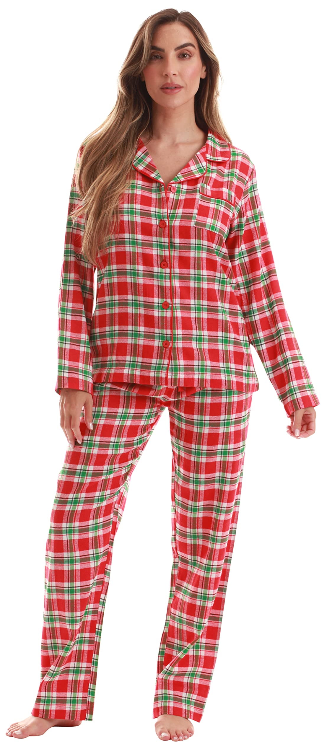 Just Love Womens Cozy Flannel Pajama Set Warm, Long Sleeve Winter ...