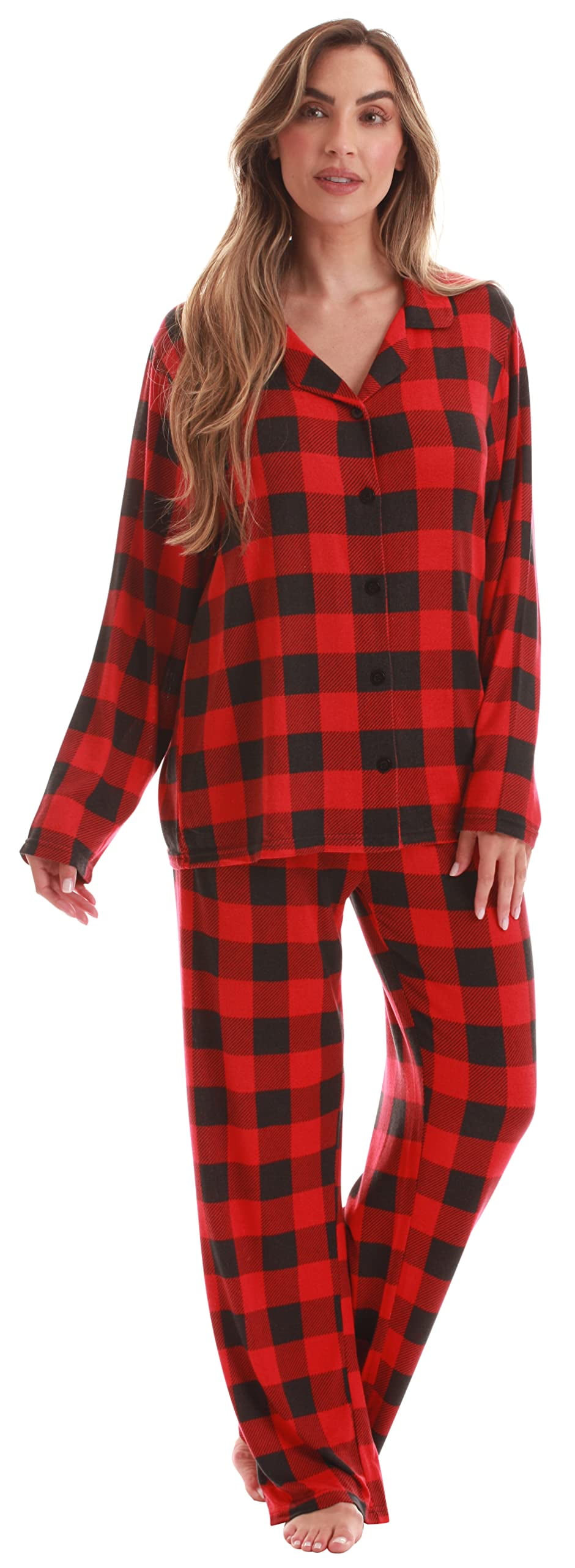 Just Love Womens Cozy Flannel Pajama Set Warm, Long Sleeve Winter ...