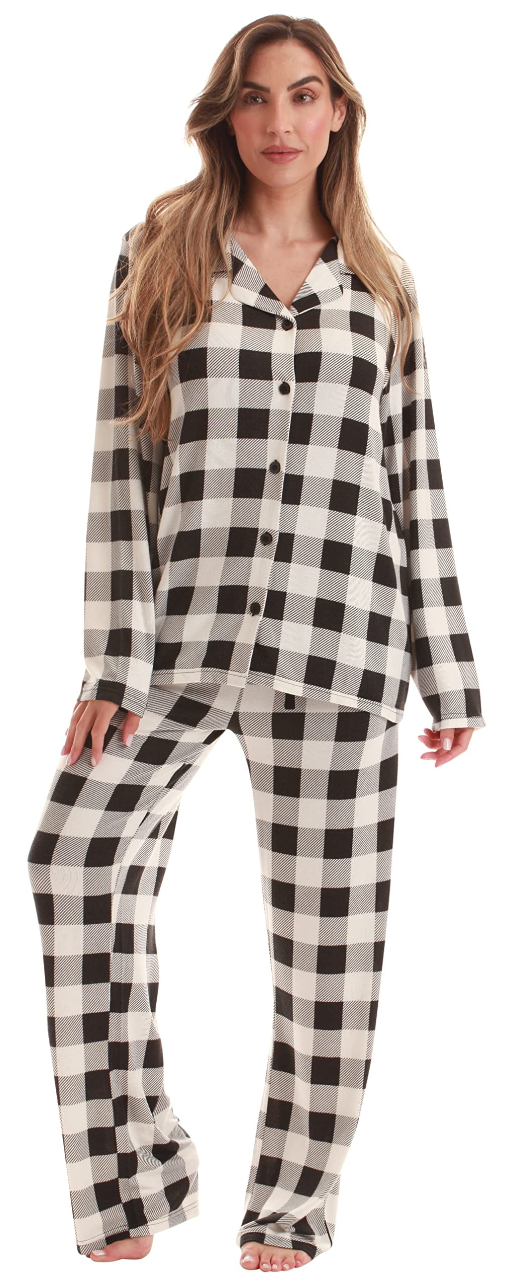 Just Love Womens Cozy Flannel Pajama Set Warm, Long Sleeve Winter ...