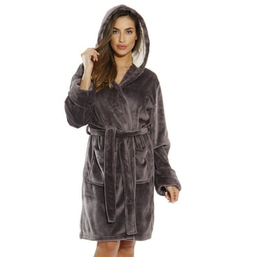 Just Love Critter Robe Sherpa Trim Velour Robes for Women (Elephant ...