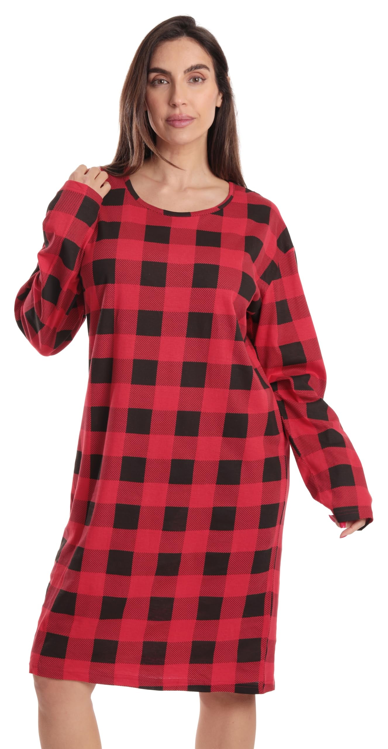Just Love Women's Long Sleeve Cotton Nightgown - Cozy Sleepwear ...