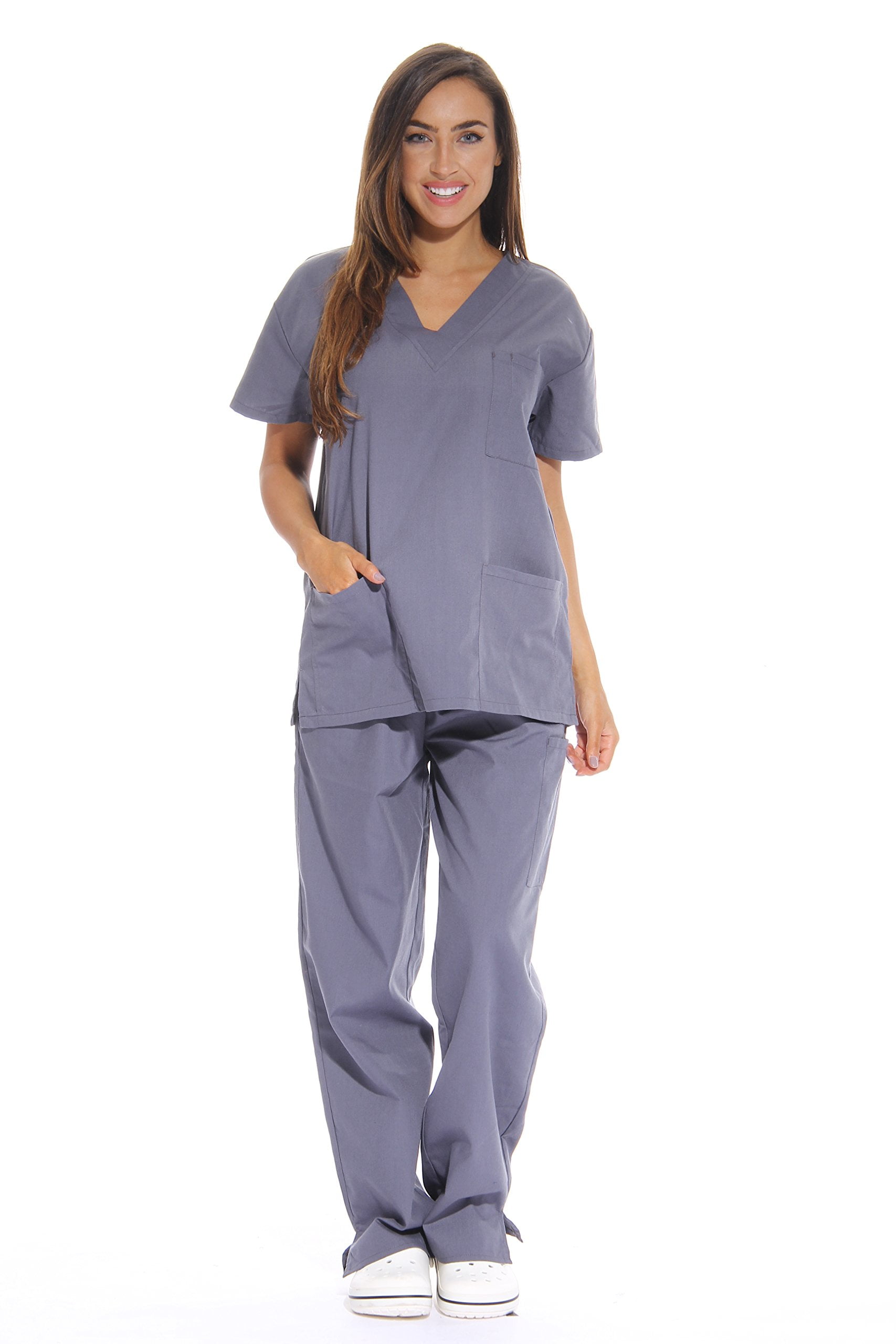 Just Love Women's Nurses Uniform Medical Scrubs - Six Pocket Set, V ...