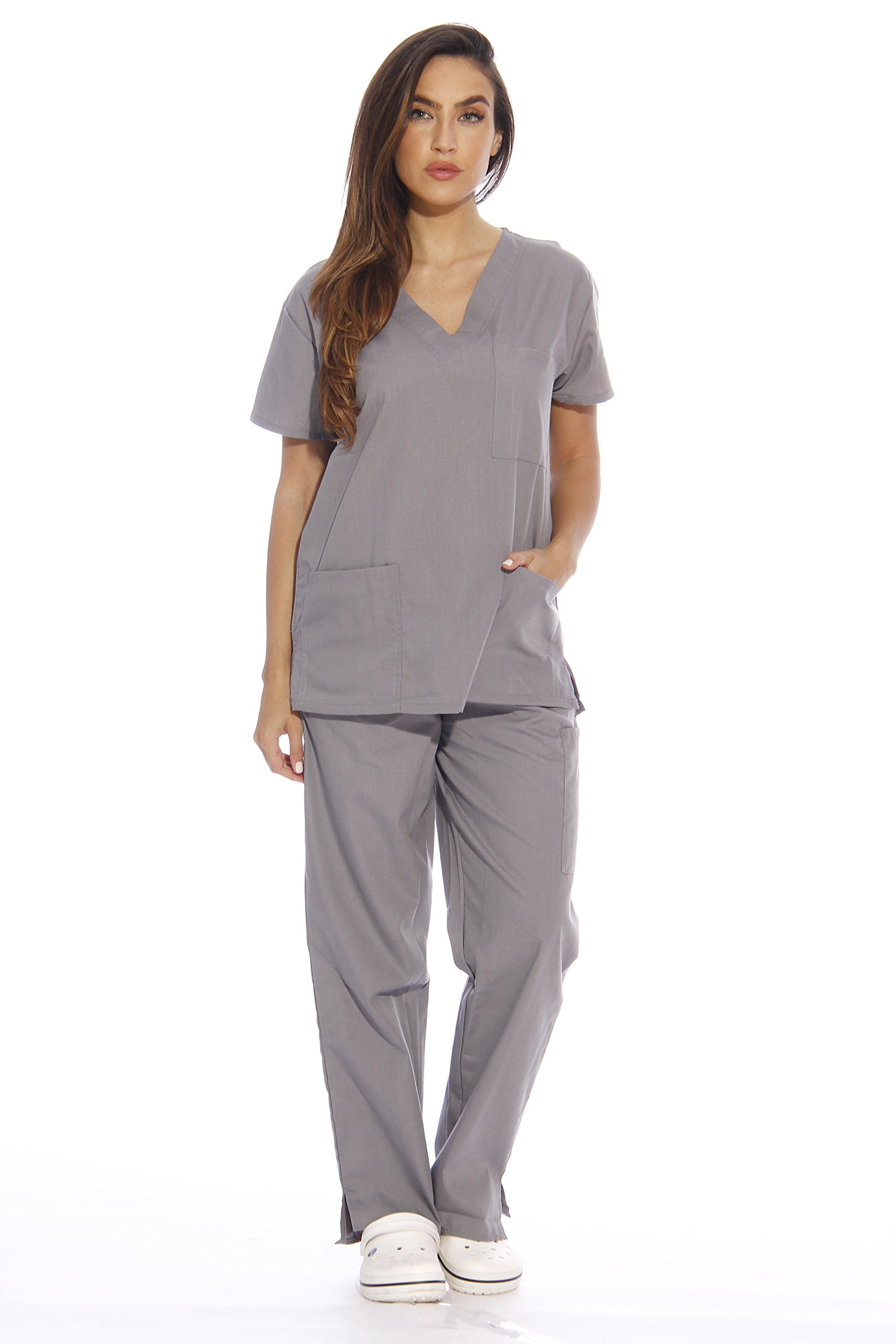 Just Love Women's Nursing Scrub Set - Six Pockets, V-Neck, Cargo Pant ...