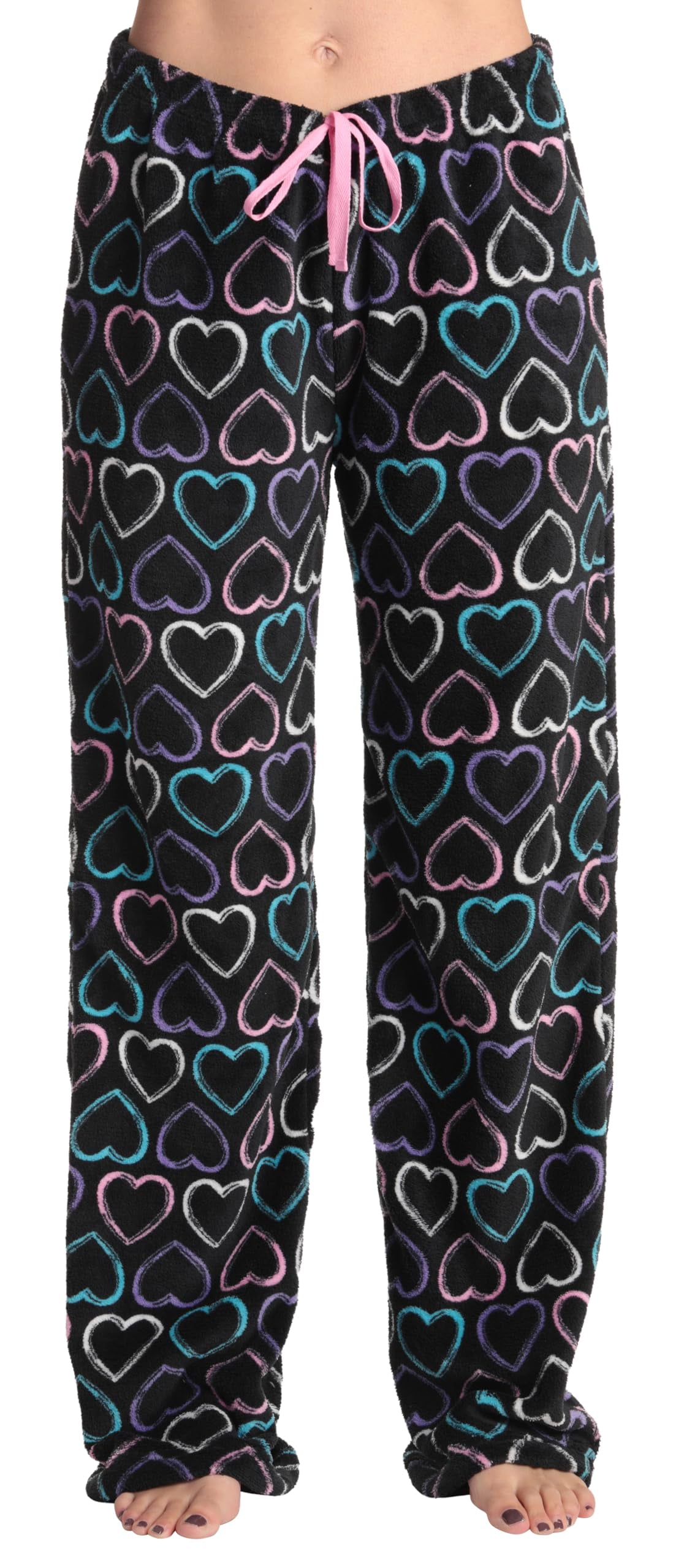 Just Love Women's Plush Pajama Pants 6339-V-10770-1X (1X, Black - Chalk ...