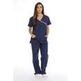 Just Love Women's Scrub Sets / Medical Scrubs (Mock Wrap) (Navy With ...