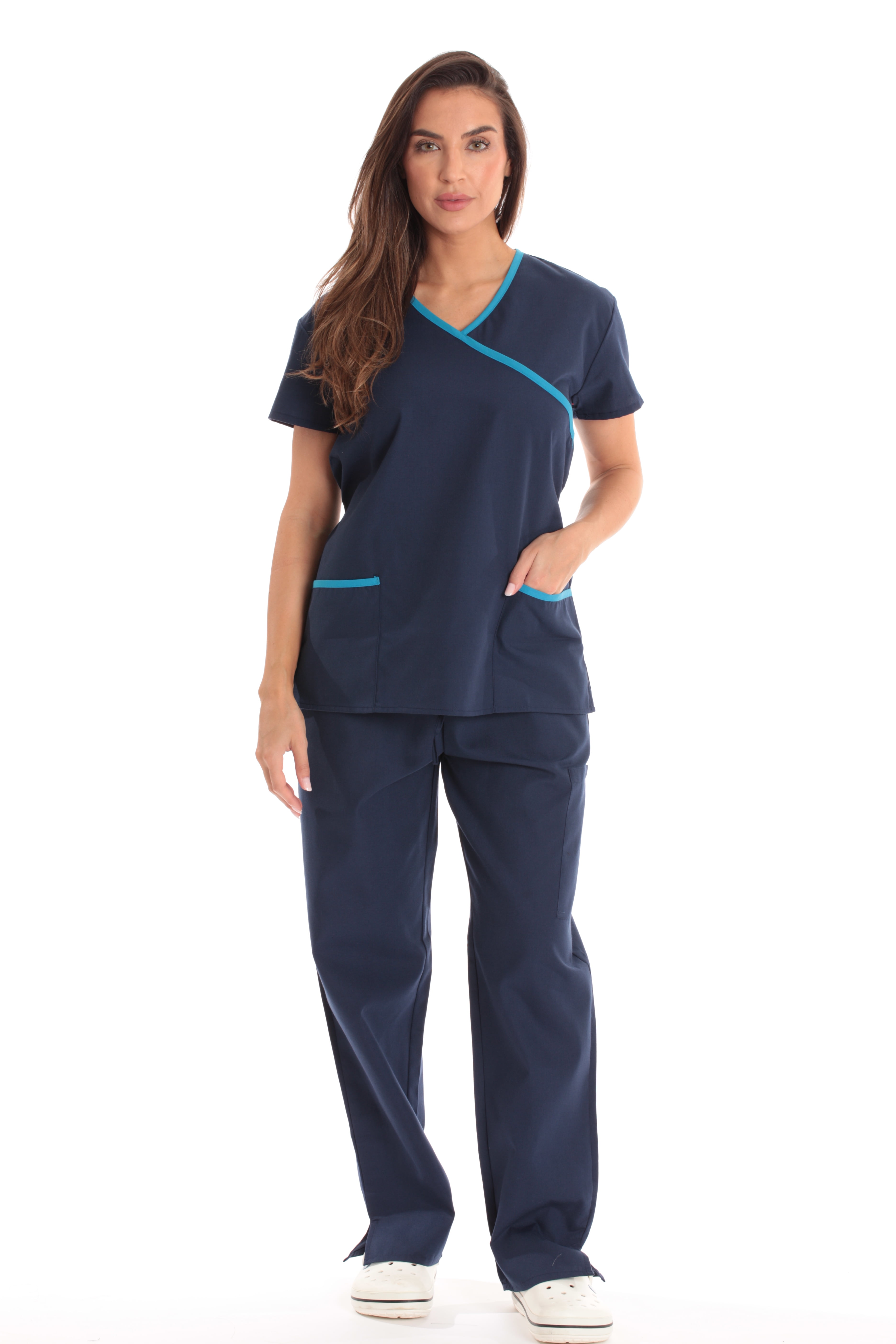 Just Love Womens Scrub Sets Medical Scrubs Tie Back Medium Navy