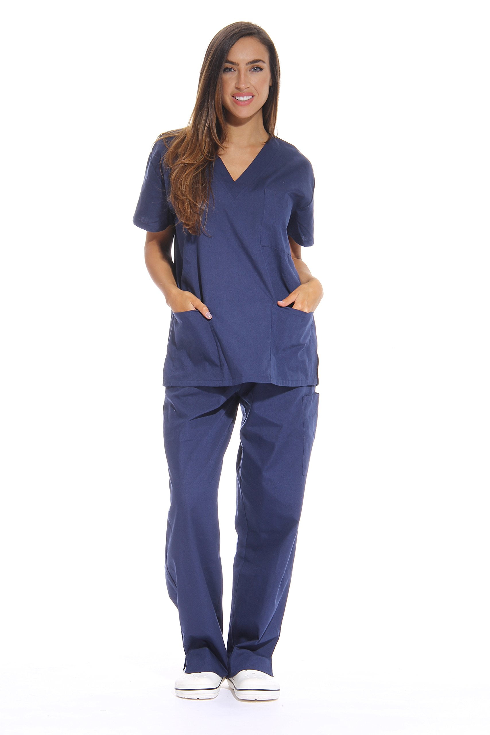 Just Love Womens Nurse Scrub Sets Six Pocket Medical Scrubs V Neck