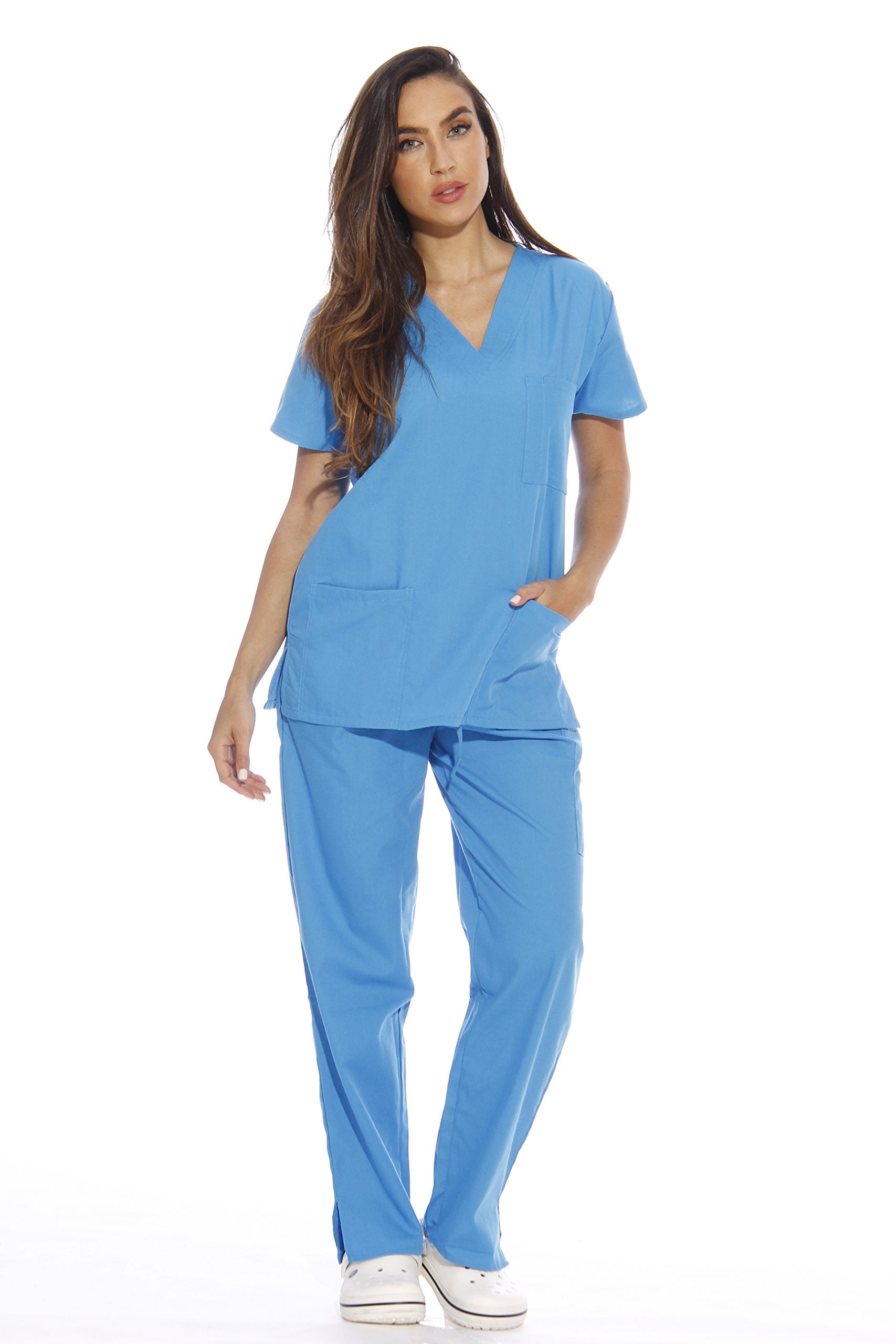 Just Love Womens Scrub Sets Six Pocket Medical Scrubs V Neck With