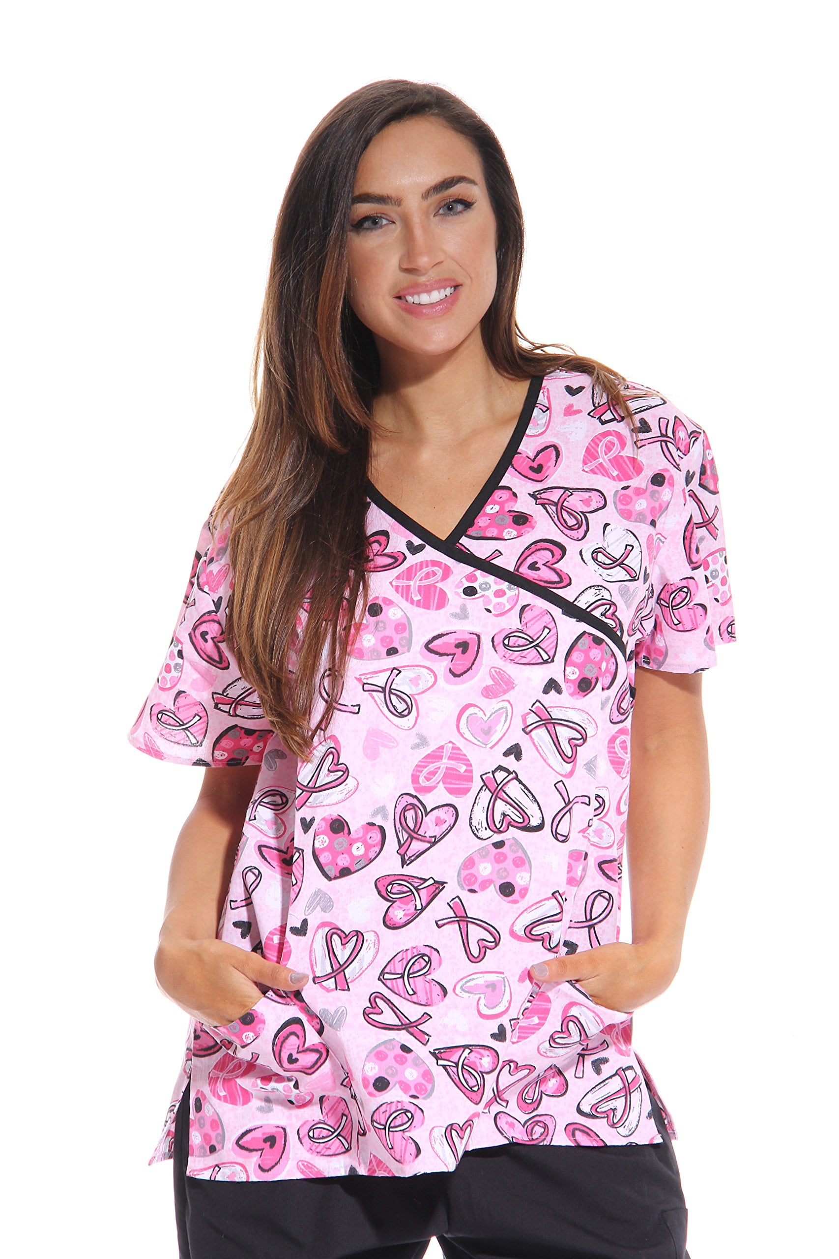Just Love Women’s Scrub Tops - V-Neck Nursing Scrubs with 2 Pockets ...