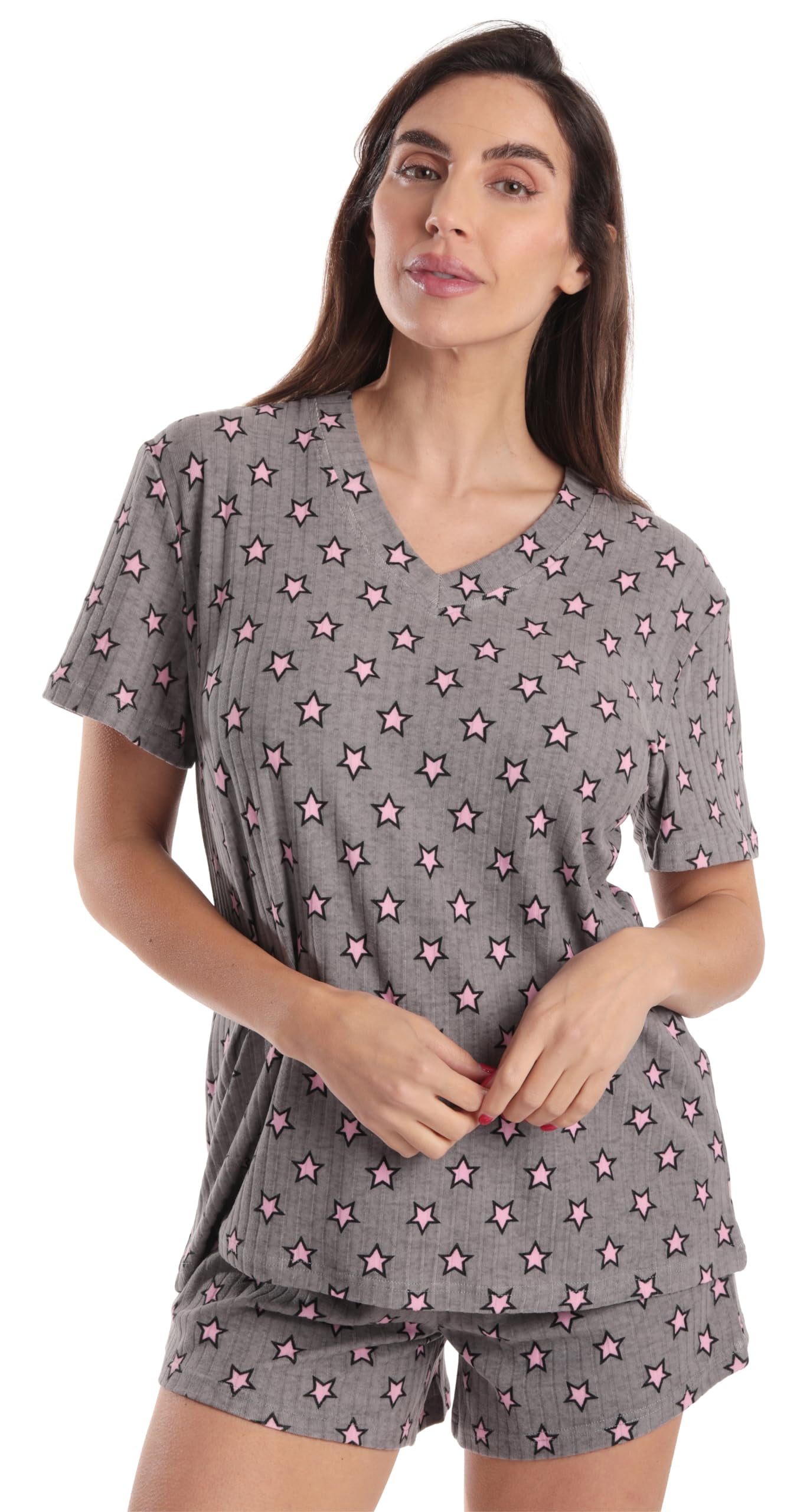 Just Love Womens Pajama Set (Grey Pink Stars, 2X) - Walmart.com