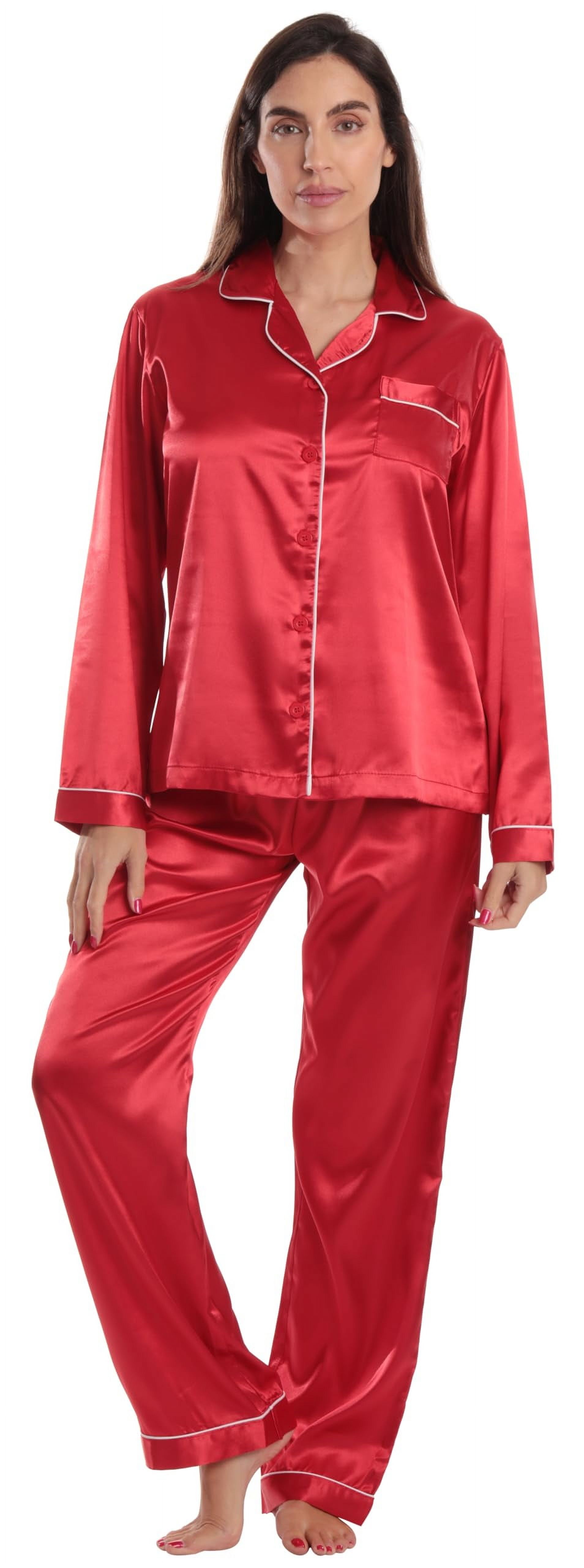Just Love Womens Pajama Set (Satin Red, Medium) - Walmart.com