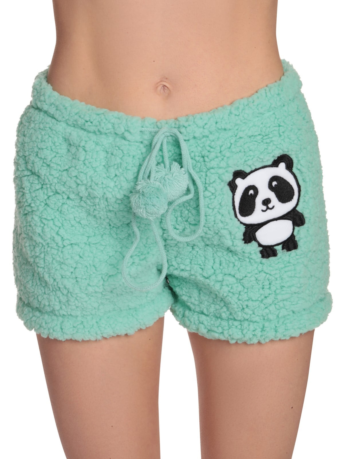 Just Love Womens Plush Pajama Shorts (Mint - Panda, Medium) - Walmart.com