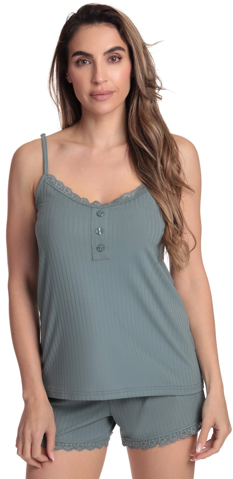 Just Love Womens Solid Poly Spandex Pajama Short Sets (Slated Haze, 2X ...