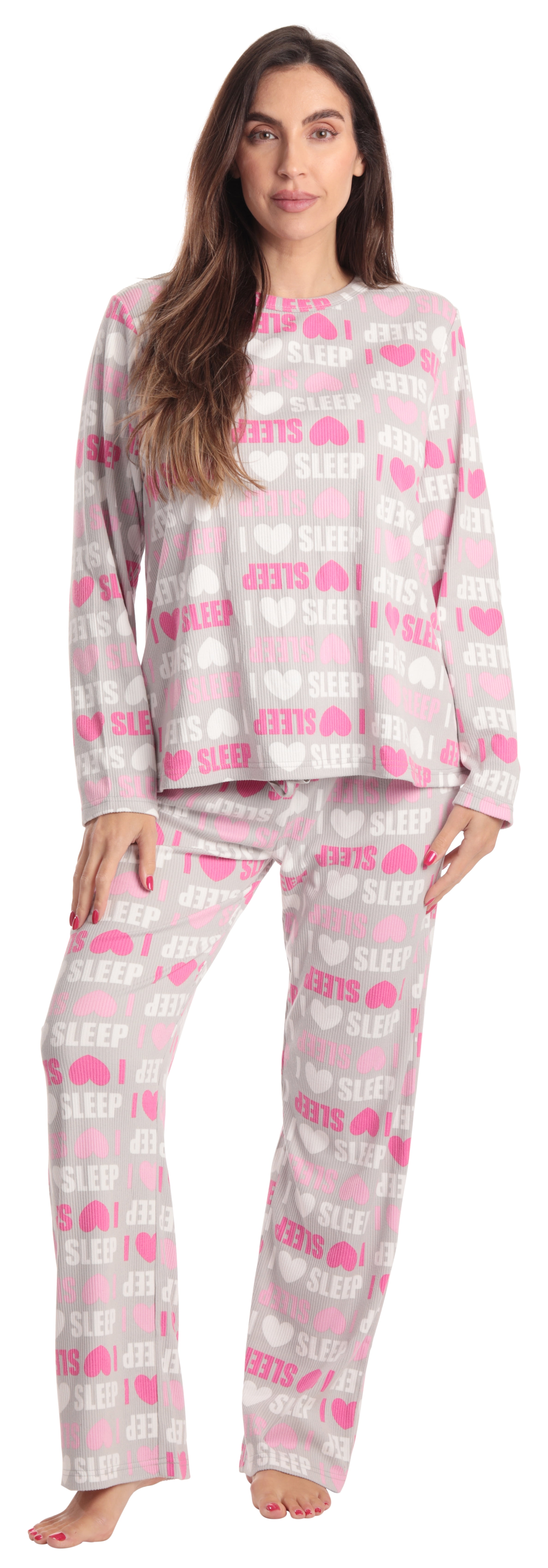 Just Love Womens Ultra Soft Pajamas for Women (Brushed Grey I Heart ...