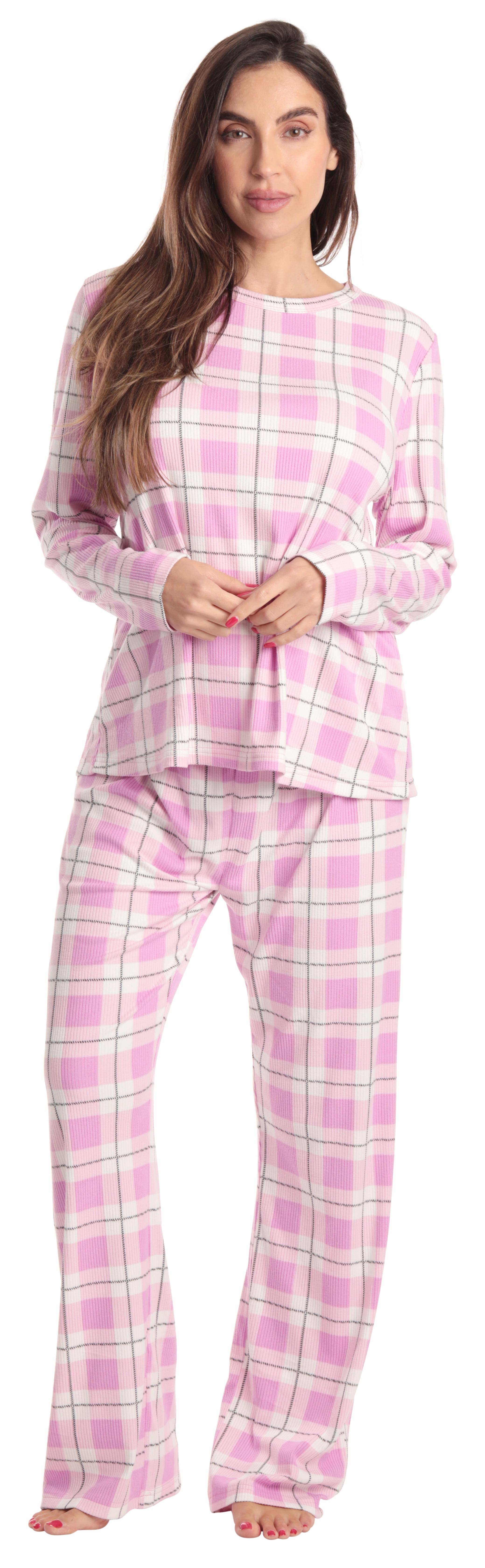 Just Love Womens Ultra Soft Pajamas for Women (Brushed Pink Plaid, 2X ...
