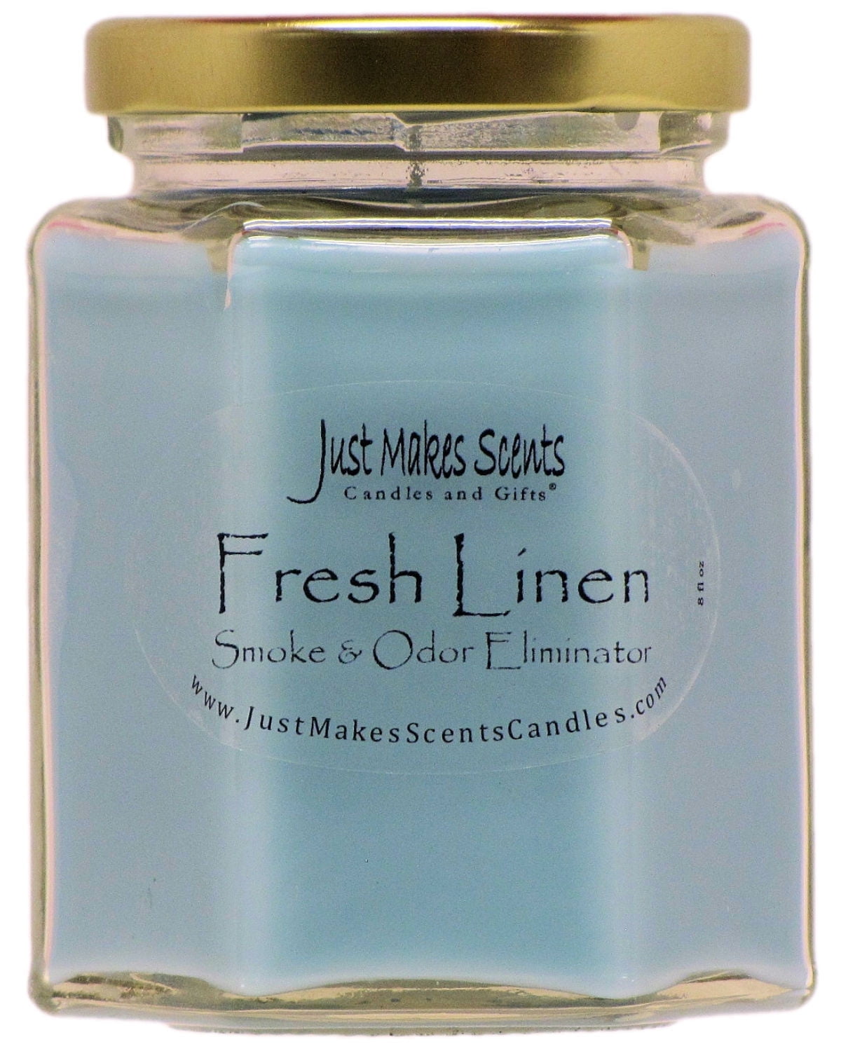 Fresh Linen Scented Candle, 8 oz Hexagon Jar, Smoke & Odor Eliminator ...
