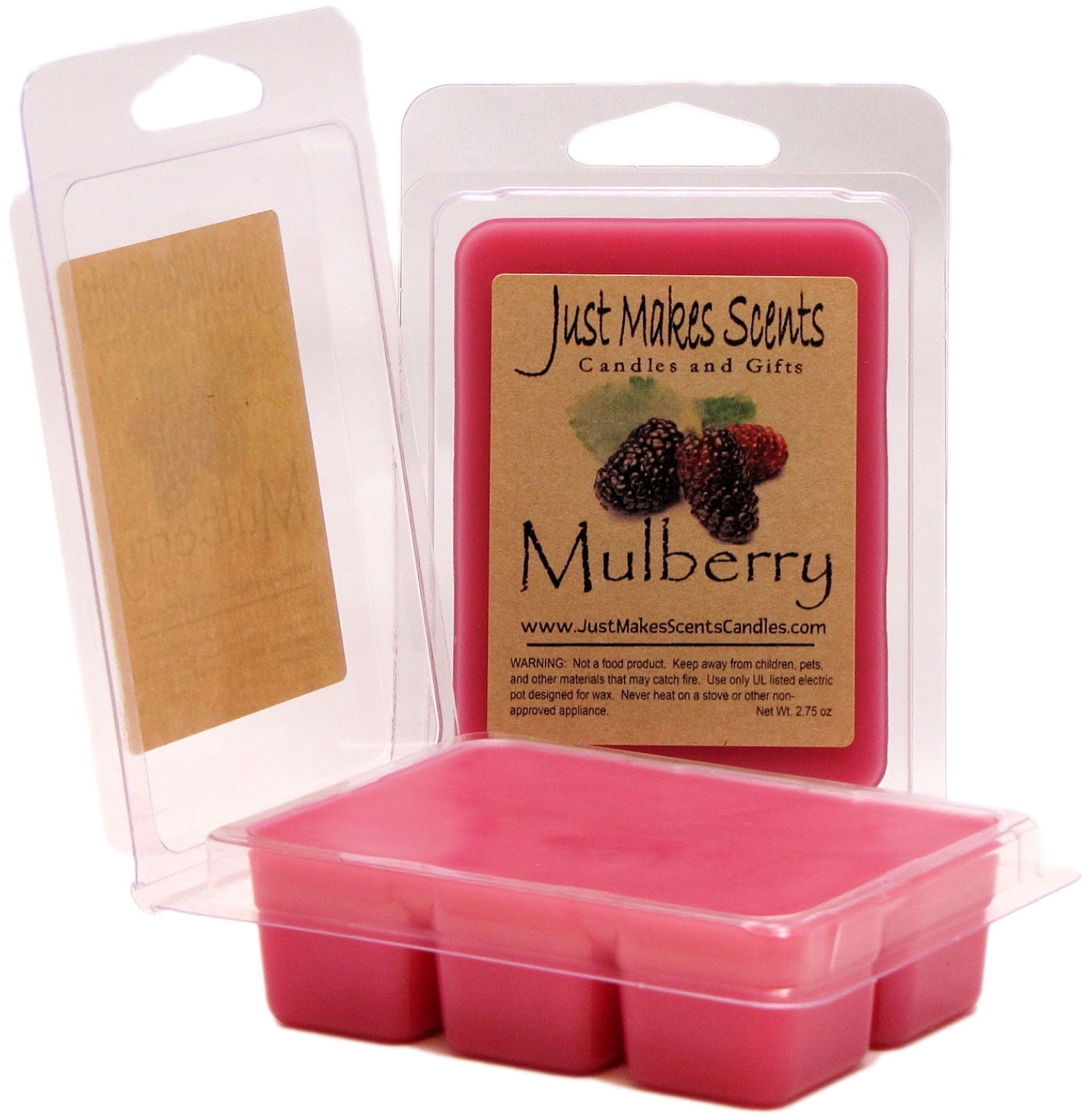 Just Makes Scents Mulberry Soy Wax Melts, Fruity Aroma, 2 Pack, 6 Cubes ...