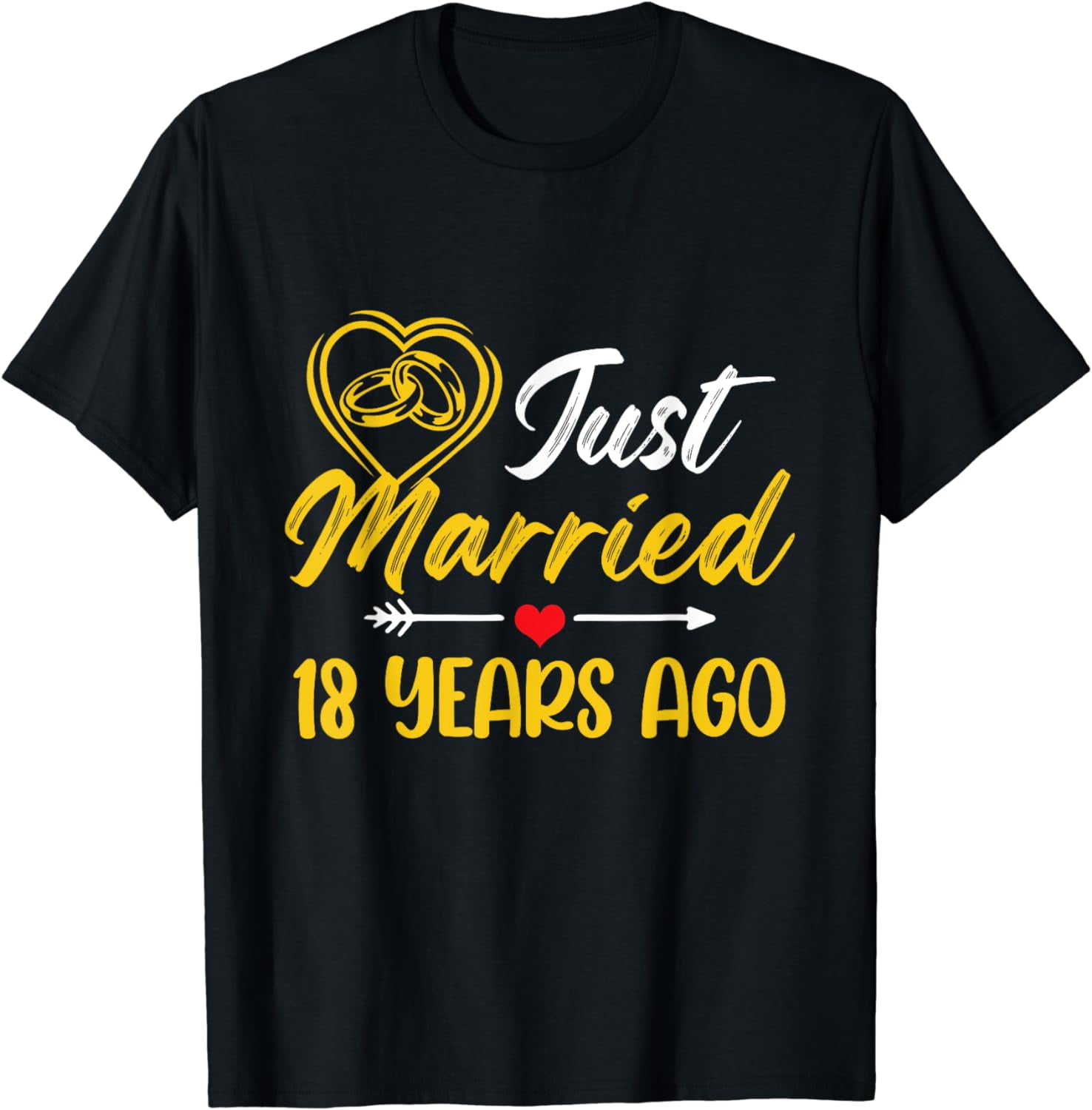 Just Married 18 Years Since 2005 18th Wedding Anniversary T-Shirt ...