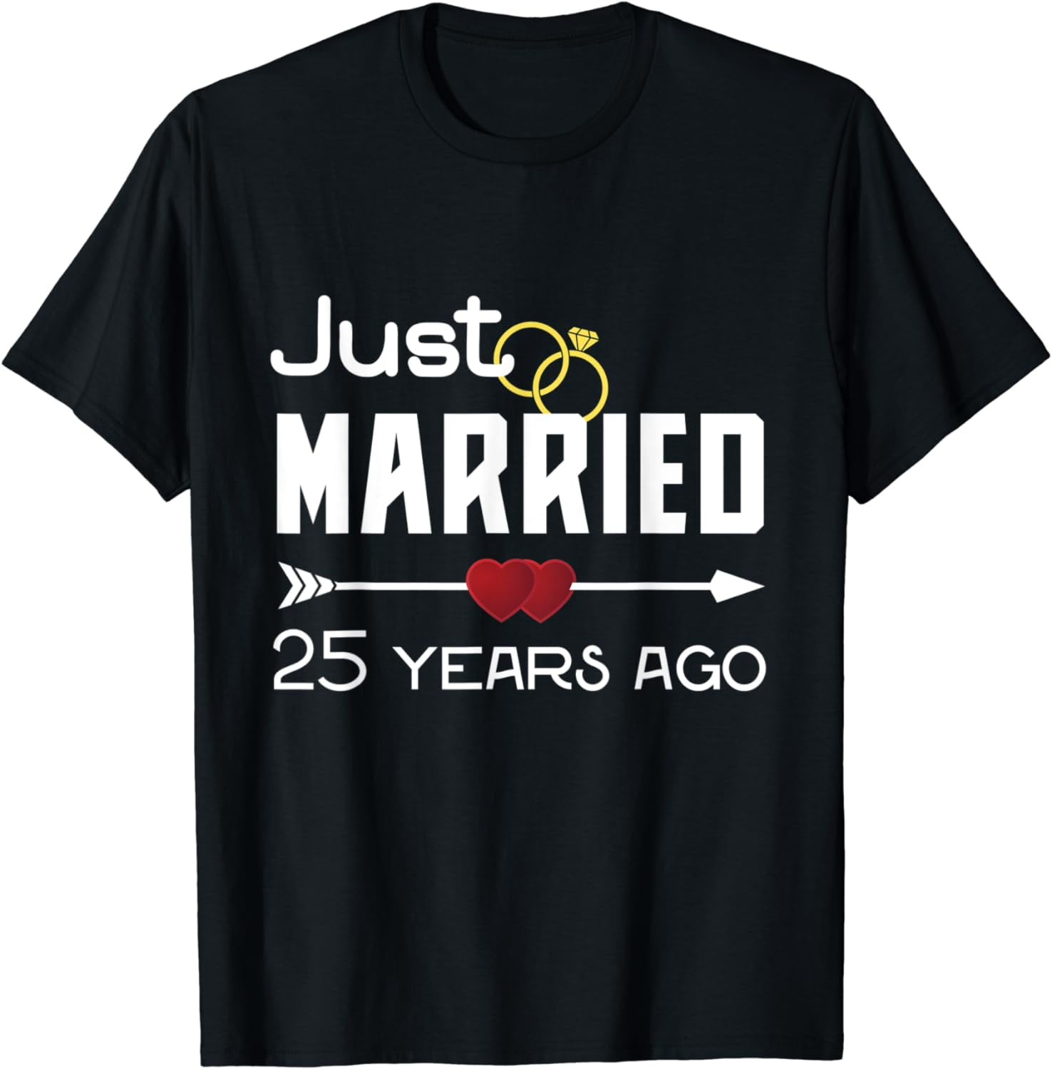 Just Married 25 Years Ago Shirt 25th Wedding Anniversary T-Shirt - Walmart.com