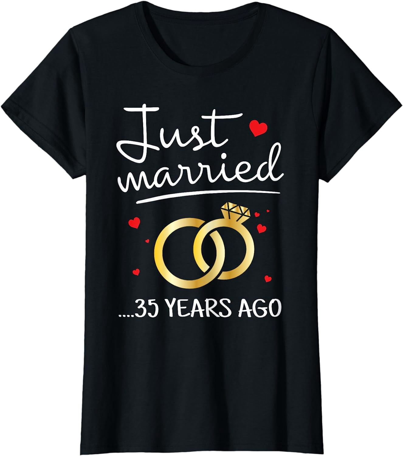 Just Married 35 Years Ago Funny Couple 35th Anniversary T Shirt
