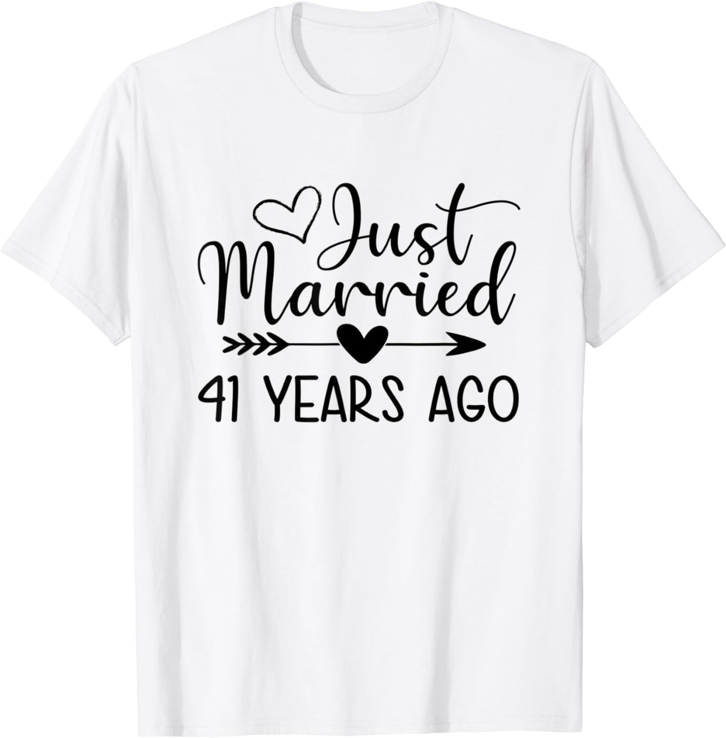 Just Married 41 Years Ago Matching Couple 41st Anniversary T-Shirt100 ...
