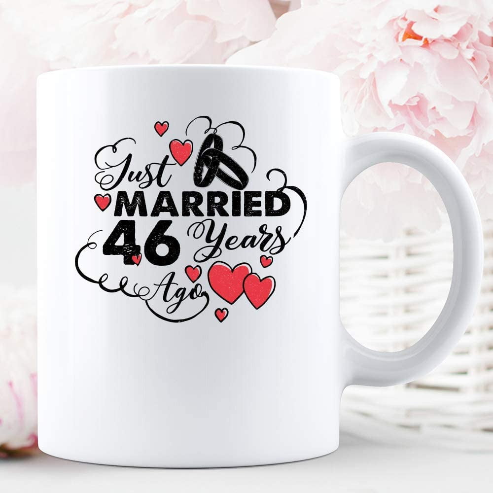 Just Married 46 Years Ago Wedding Anniversary Couple For Husband Wife ...