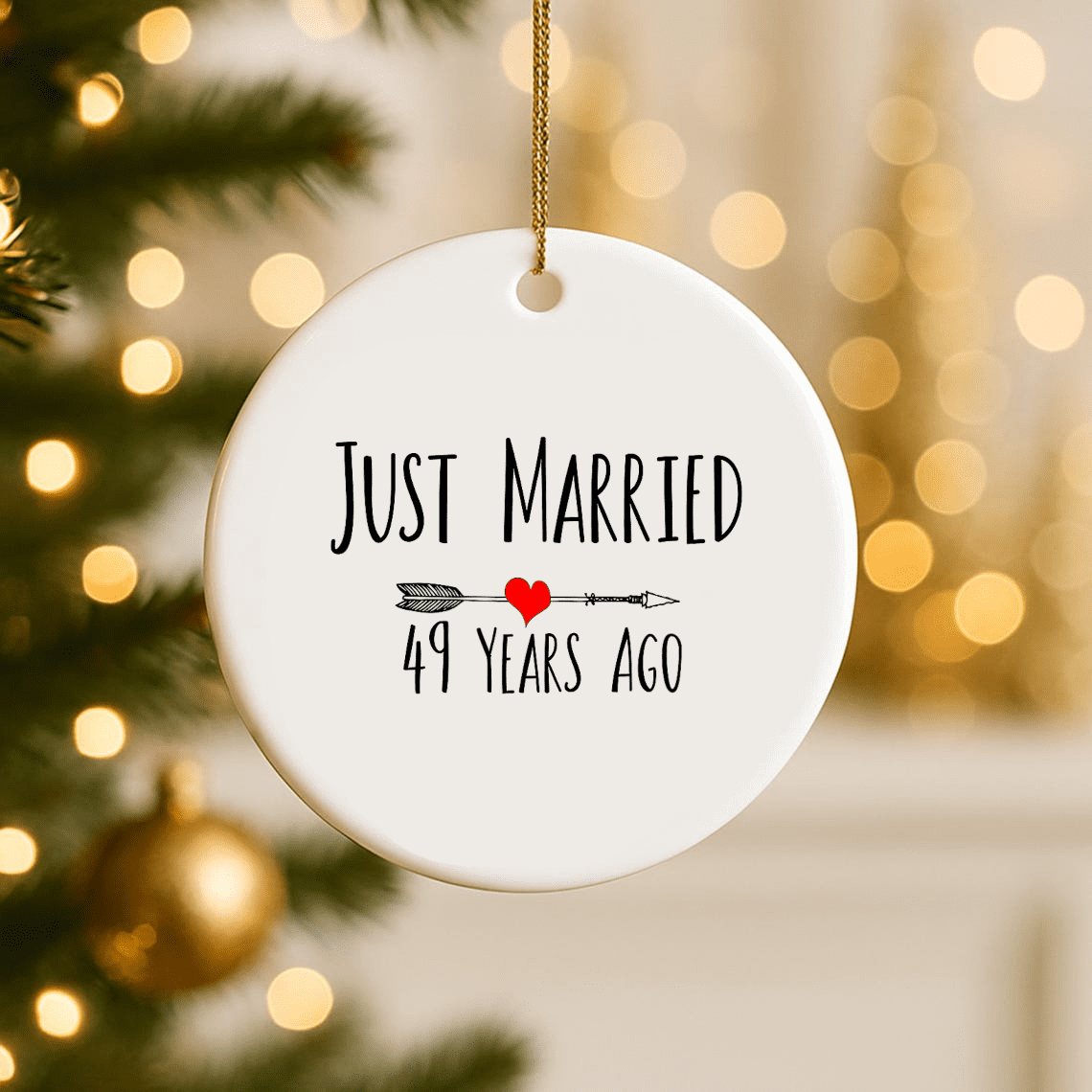 Just Married 49 Years Ago 49Th Wedding Anniversary Gift Ornament 2D ...