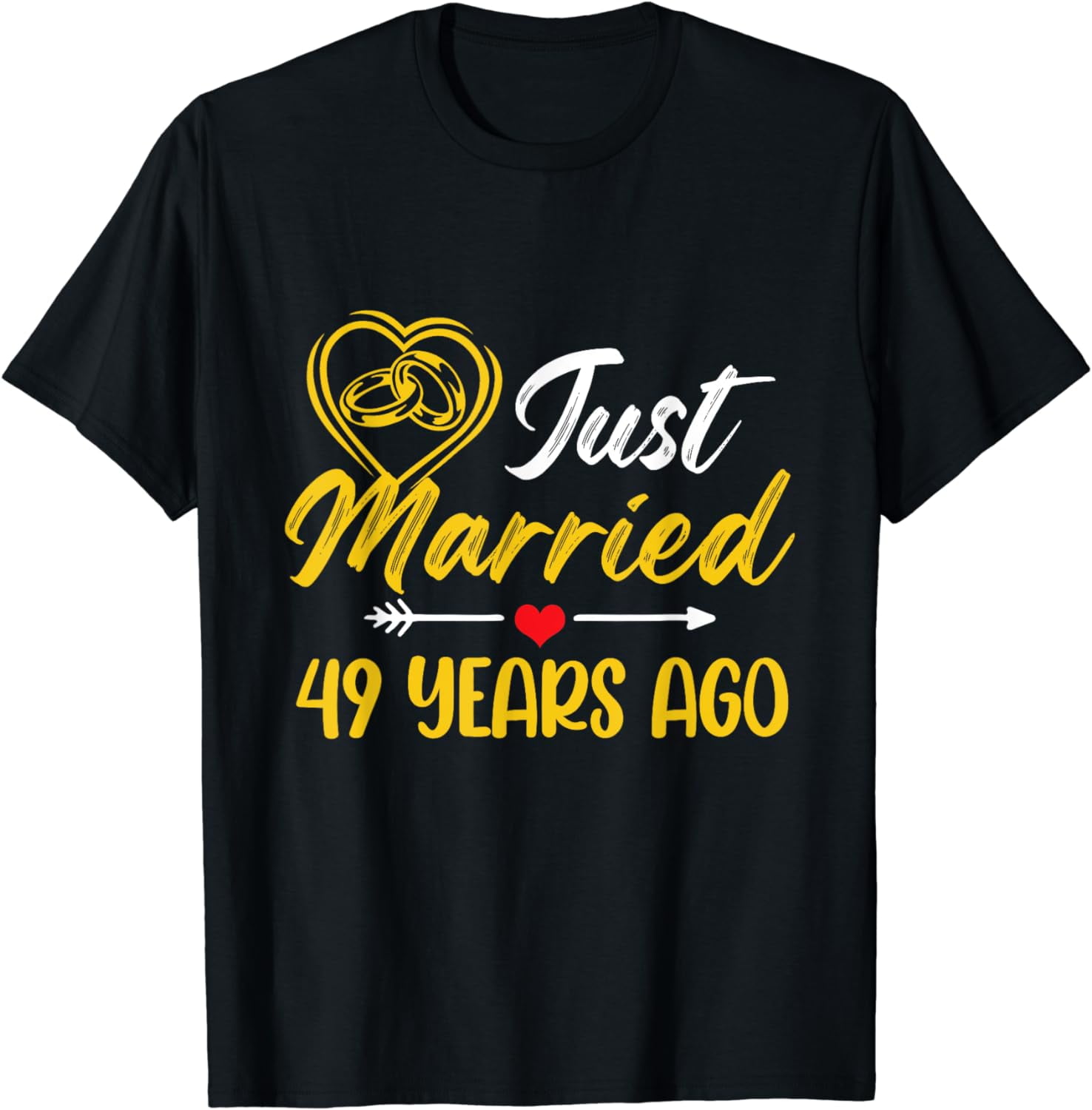 Just Married 49 Years Since 1974 49th Wedding Anniversary T-Shirt ...