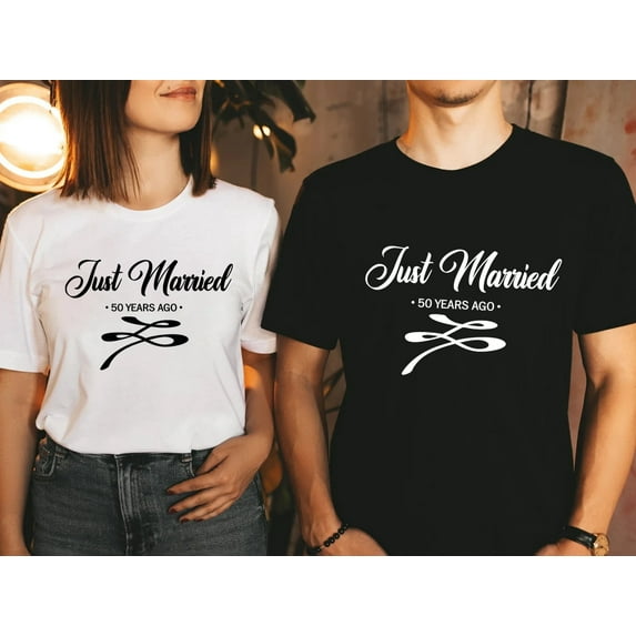 Just Married 50 Years Ago, 50th Anniversary Gift T Shirt,Married for 50 ...