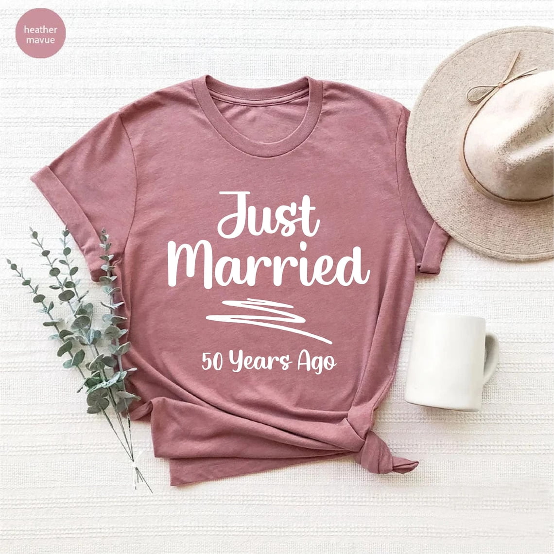 Just Married 50 Years Ago Shirt, Couples Anniversary Gift Shirt,50 ...