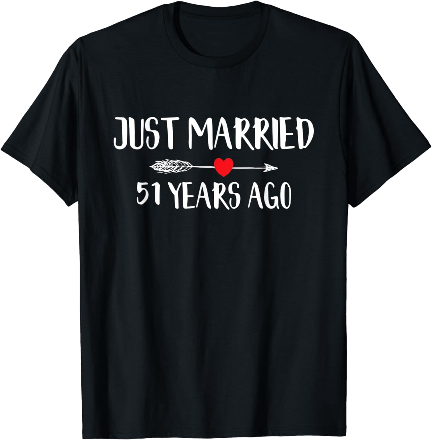 Just Married 51 Years Ago 51st Wedding Anniversary Couple T-Shirt ...