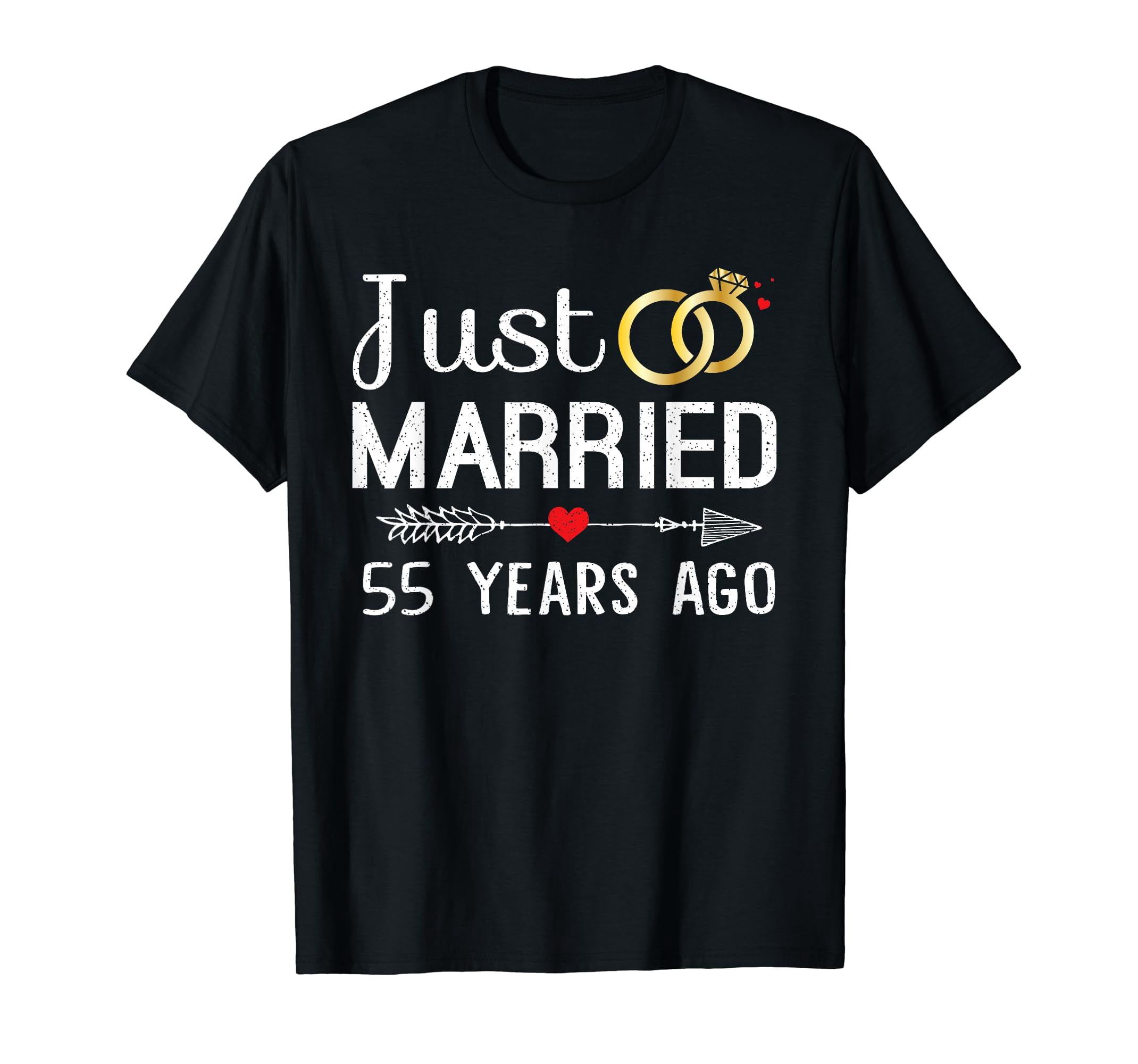 Just Married 55 Years Ago Funny Couple 55th Anniversary T-Shirt ...