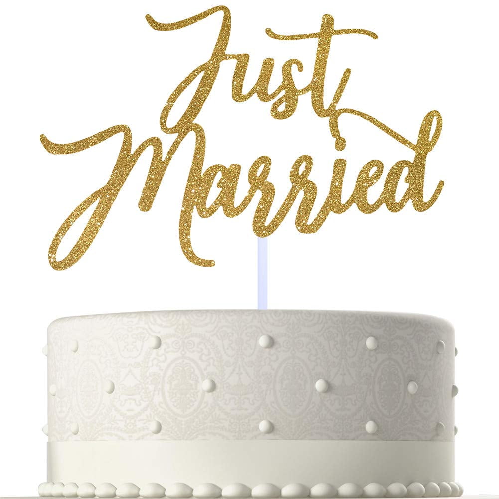 Just Married Cake FEV6 Topper - Little Backyard Wedding & Bridal Shower ...