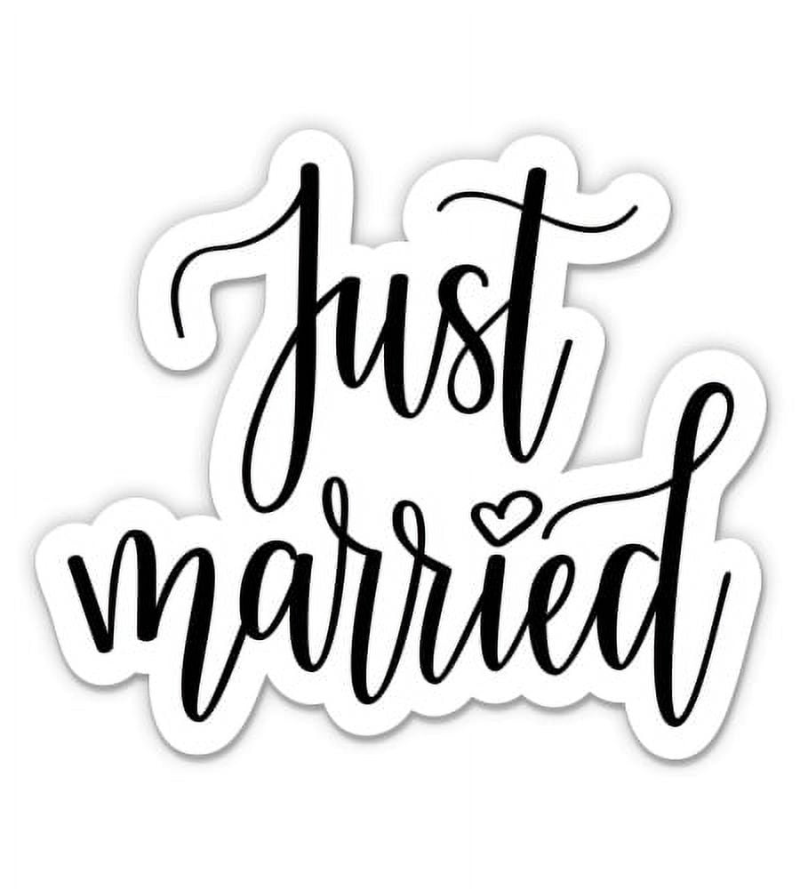 Just Married Cute Wedding Honeymoon - 12" Vinyl Sticker Waterproof ...