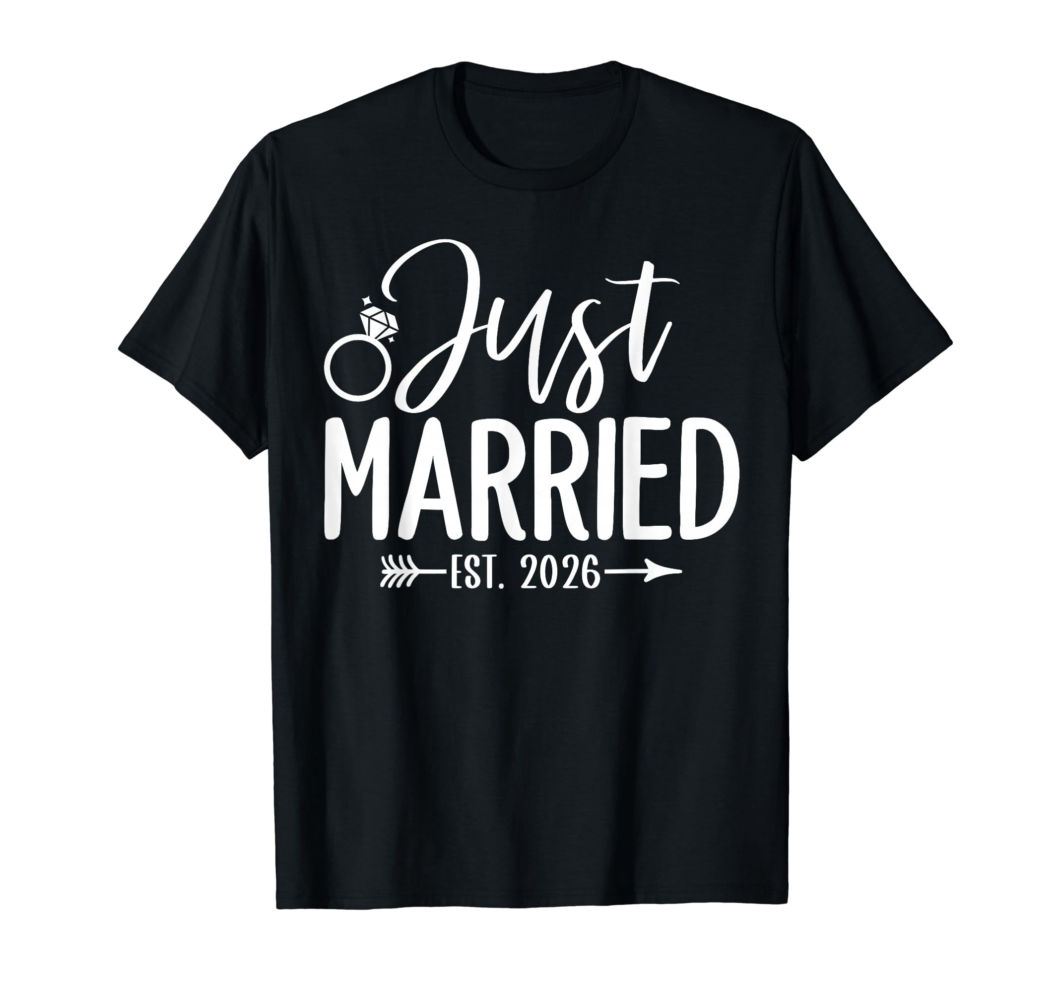 Just Married Est 2026 Honeymoon Wedding Couples Matching T-Shirt ...