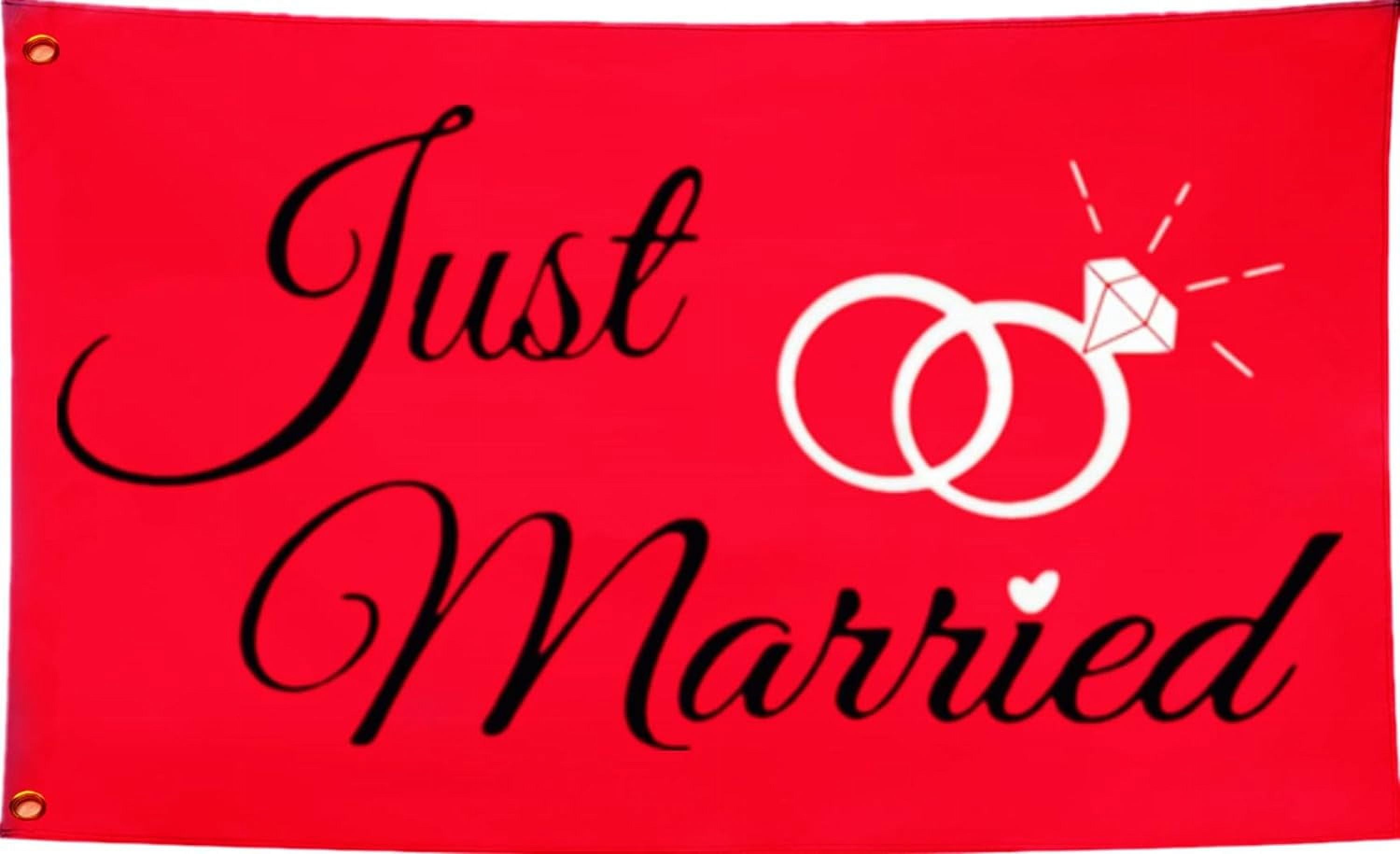 Just Married Flag,Polyester,Flags with 2 Brass Grommets - Walmart.com