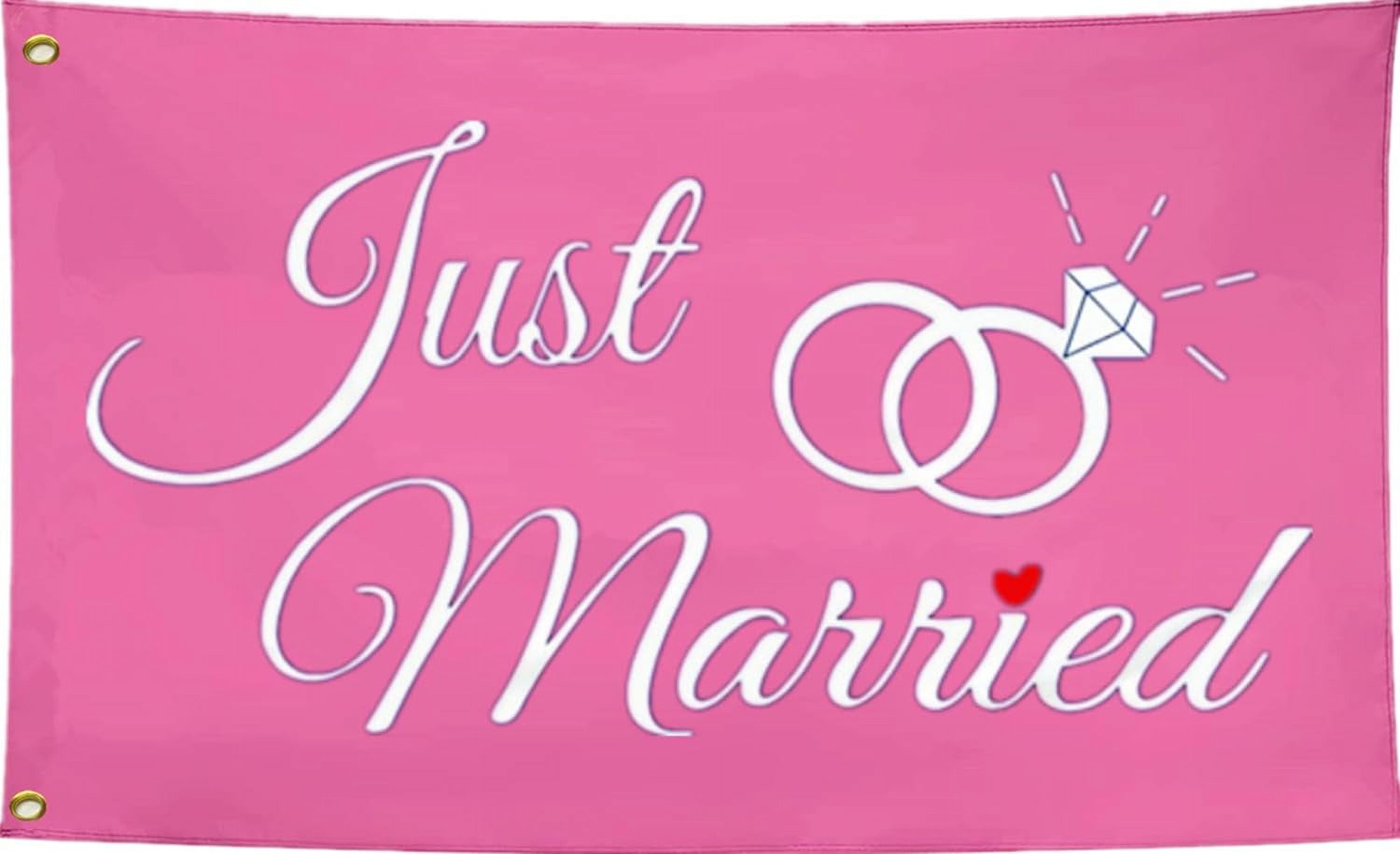 Just Married Flag,Polyester,Flags with 2 Brass Grommets - Walmart.com