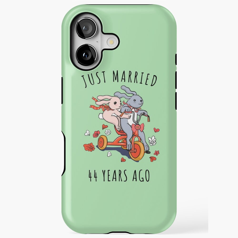 Just Married Forty Four Years Bunny Couple iPhone Case 17 through 11 ...