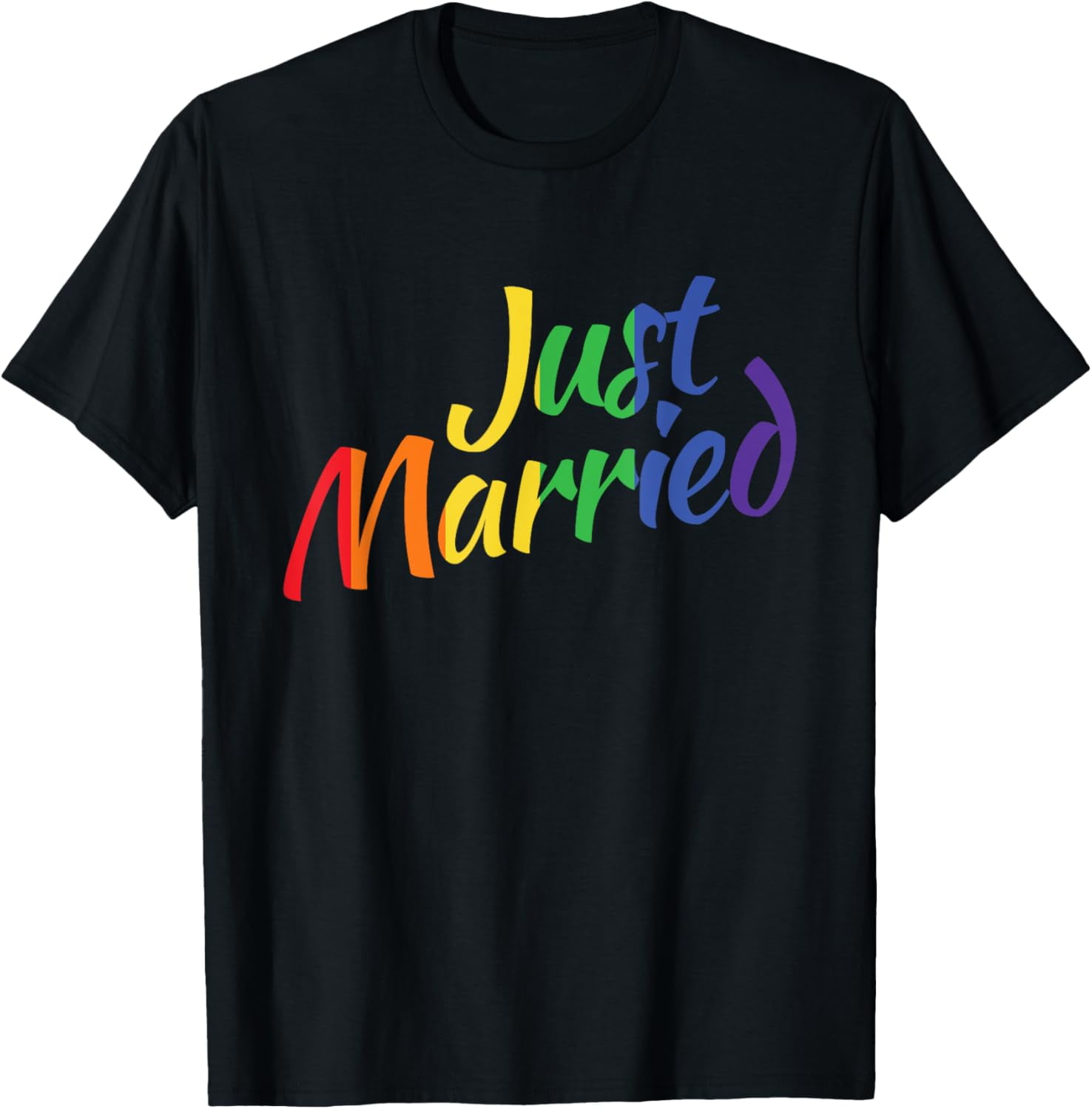 Just Married Gay Lesbian LGBT Wedding Rainbow LGBT T-Shirt - Walmart.com