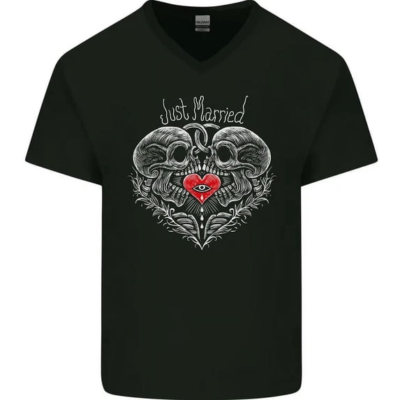 Just Married S Gothic Marriage Goth T-Shirt - Walmart.com