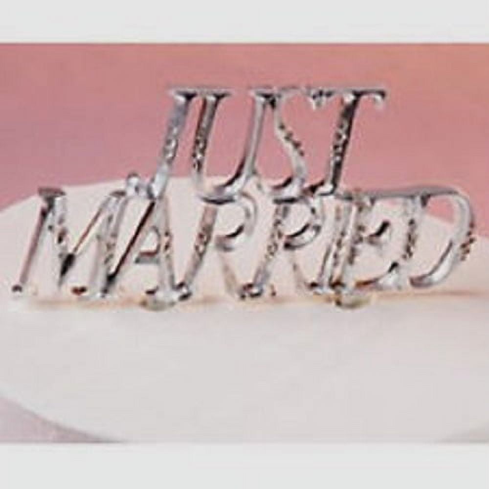 Just Married Silver Wedding Cake Topper Wilton Brand Party Reception ...