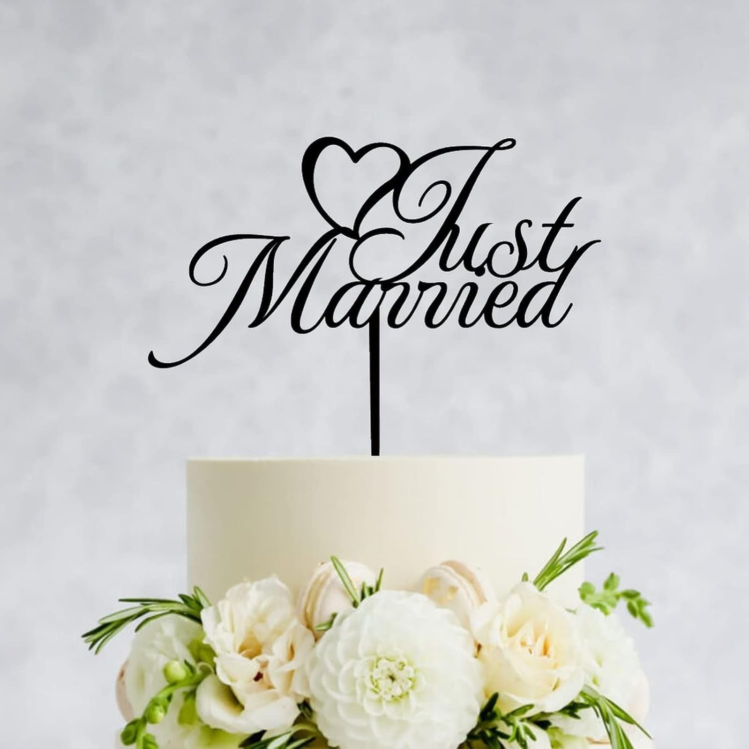 Just Married Wedding Cake Toppers,Black Acrylic Mr & Mrs Engagement ...