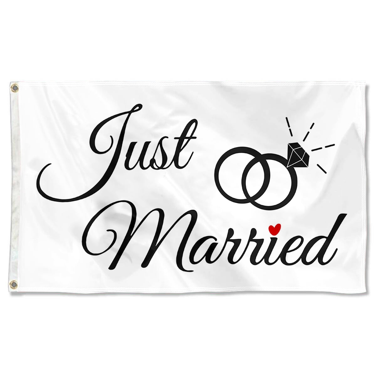 Just Married flag white Polyester 3x5 FT banner - Walmart.com