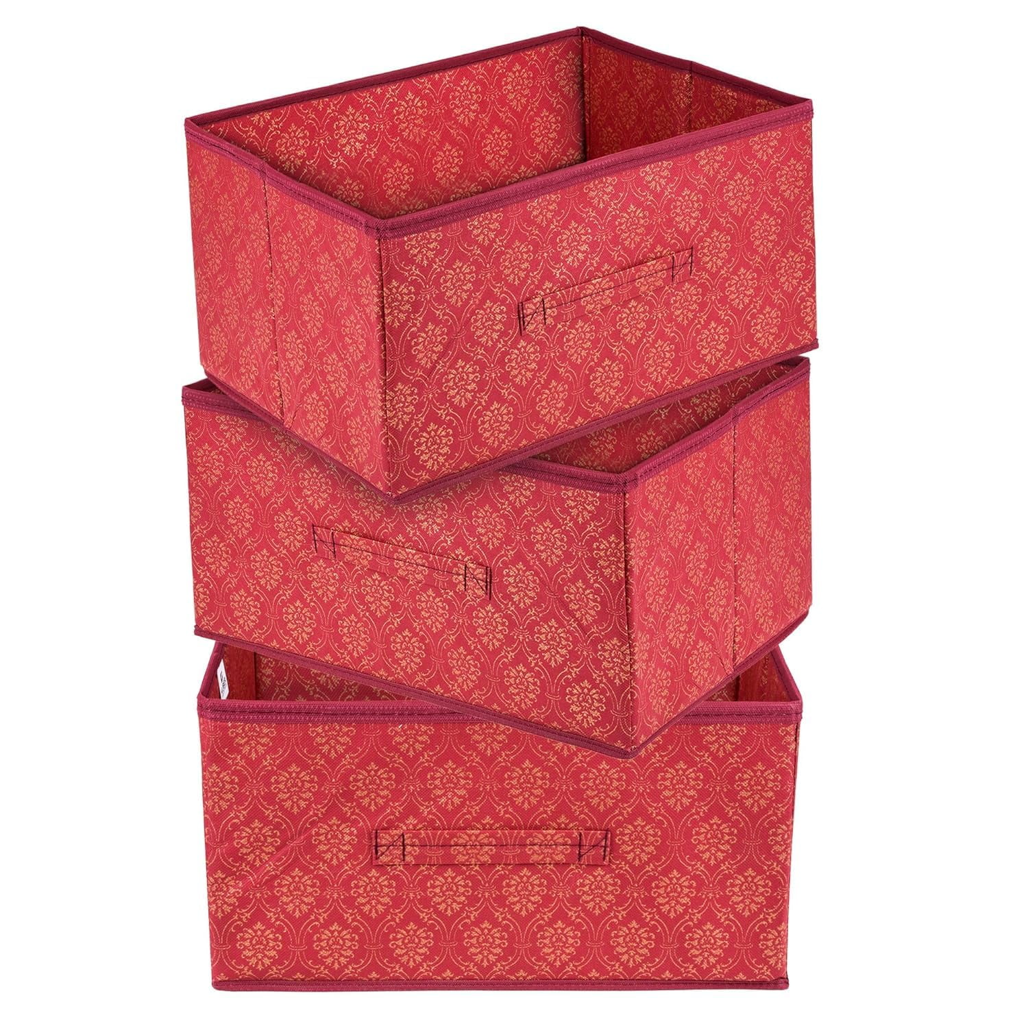 Just Mart Polka Dots Saree Cover 3 Layered Quilted Saree Bags Pack of 5 ...