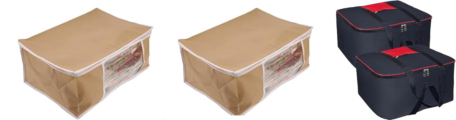 Just Mart Saree Cover Storage Bags for ClothesTransparent WindowPack of ...
