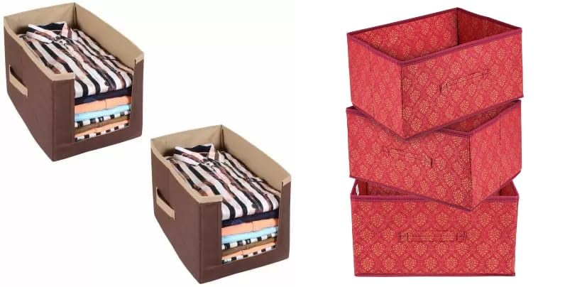 Just Mart Stackable Shirt Stacker Storage Bins Closet Organizers ...