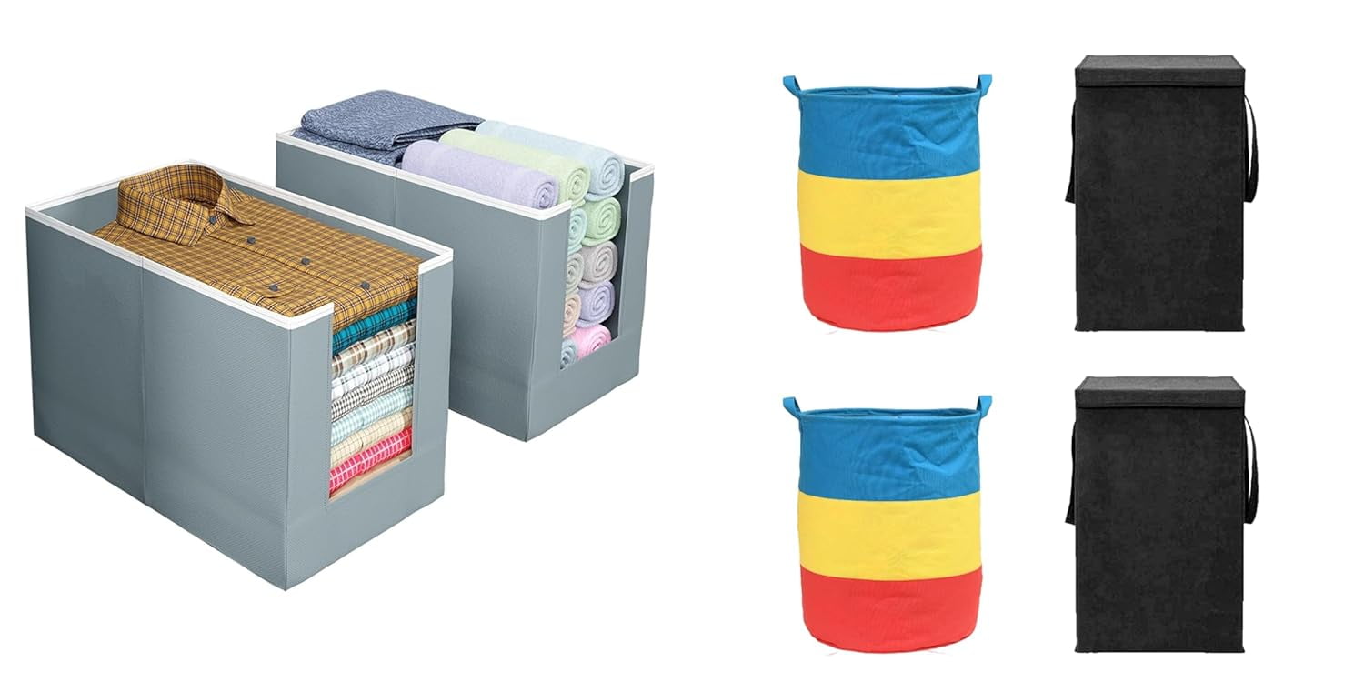 Just Mart Stackable Shirt Stacker Storage Bins Closet Organizers ...