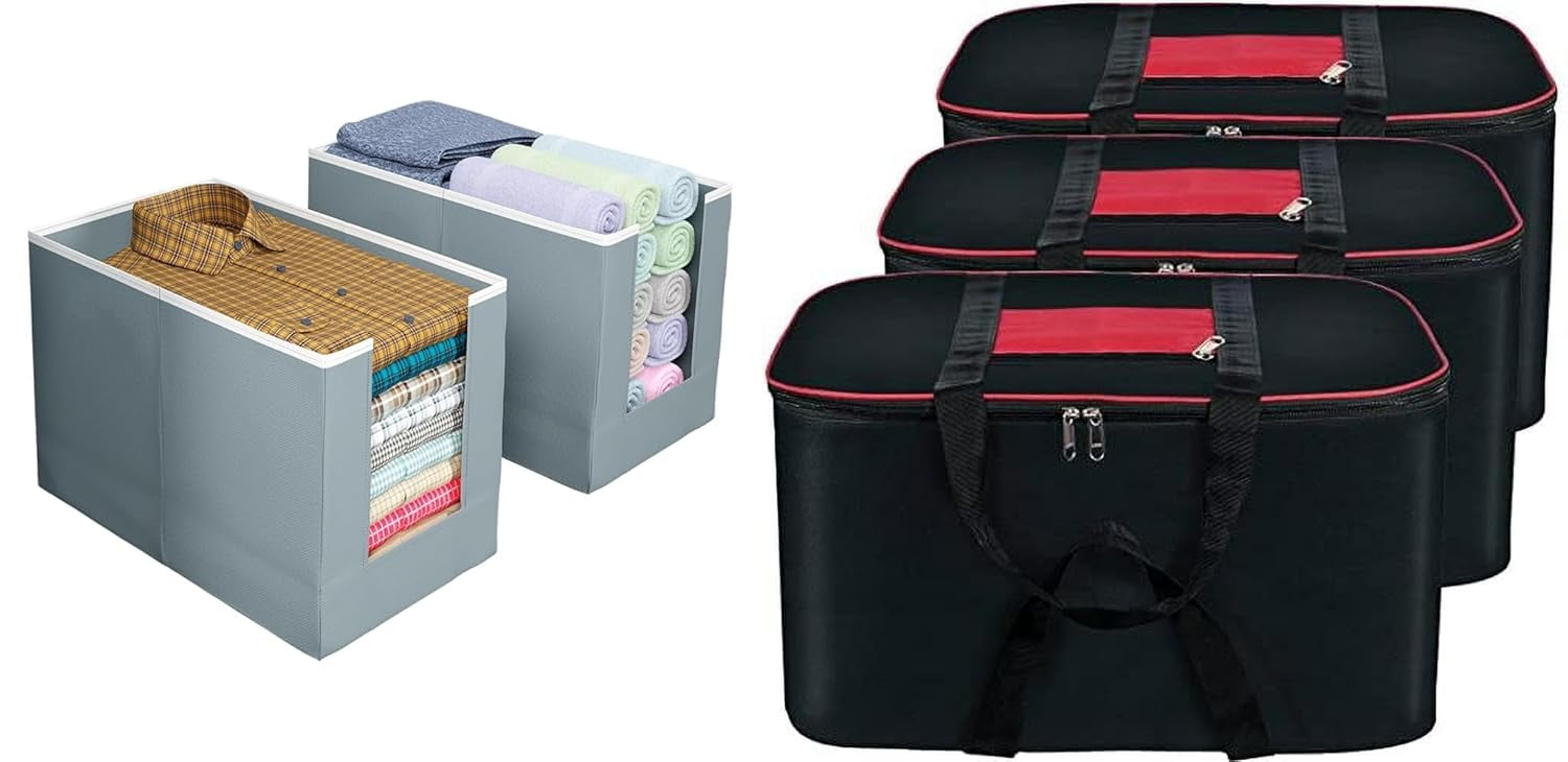 Just Mart Stackable Shirt Stacker Storage Bins Closet Organizers ...