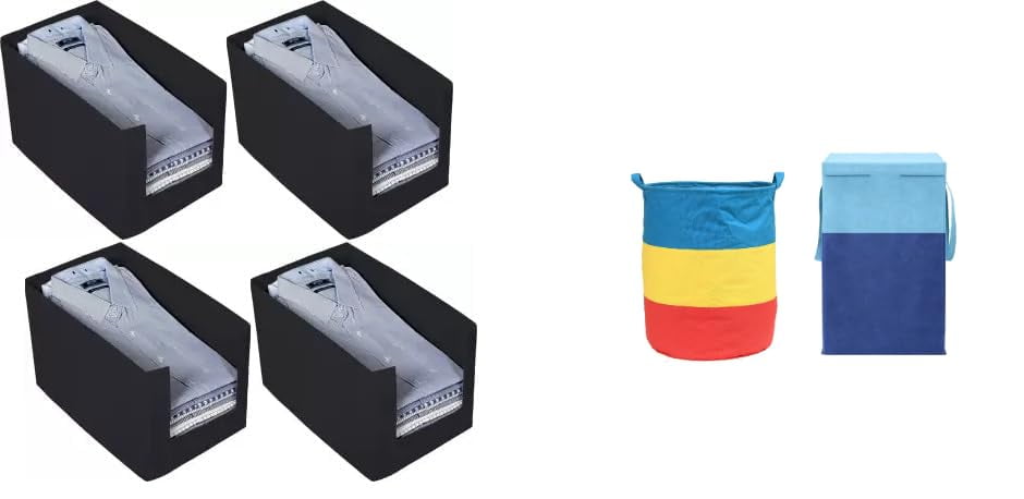 Just Mart Stackable Shirt Stacker Storage Bins Closet Organizers ...